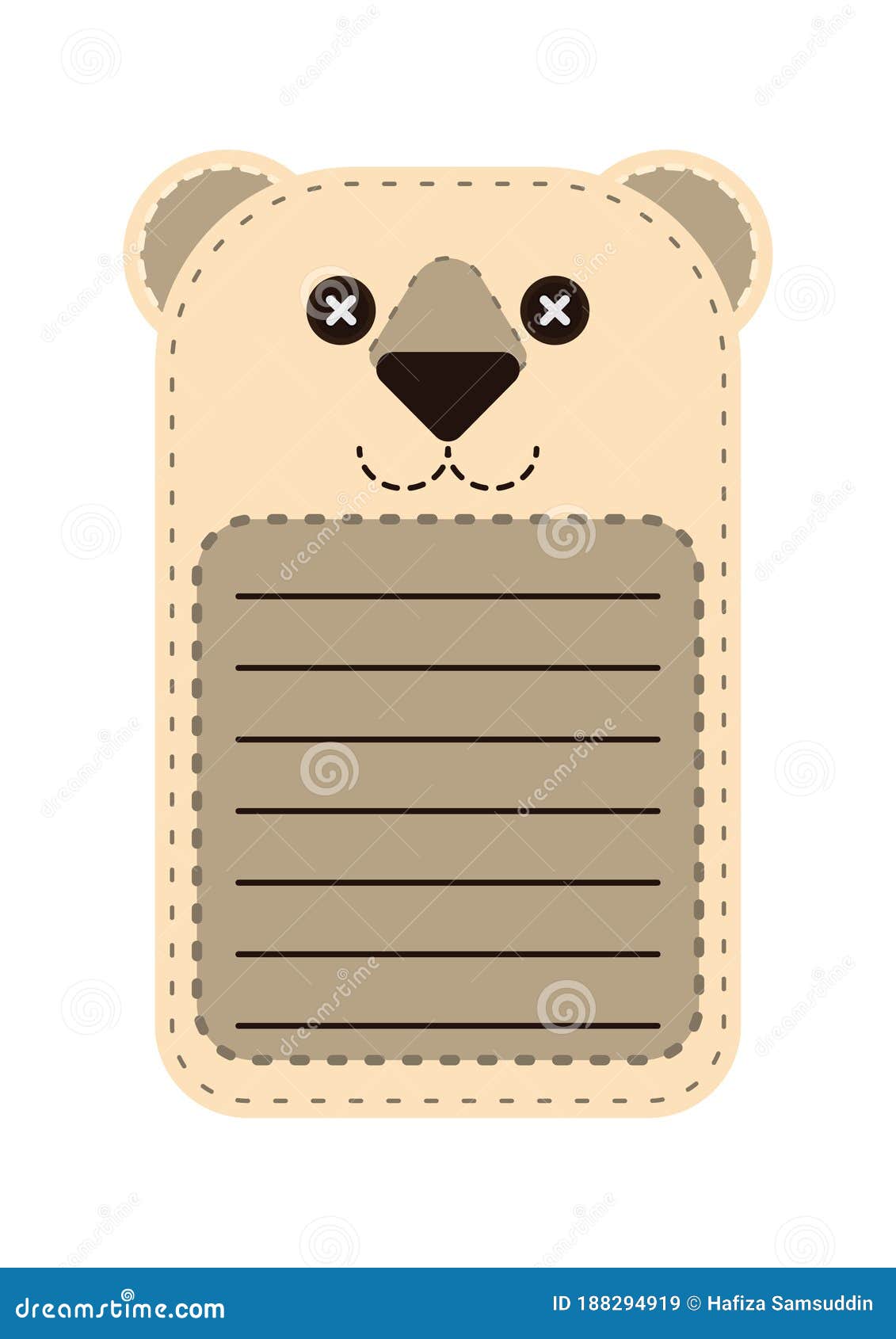 Cute Bear Note. Vector Illustration Decorative Design Stock Vector ...