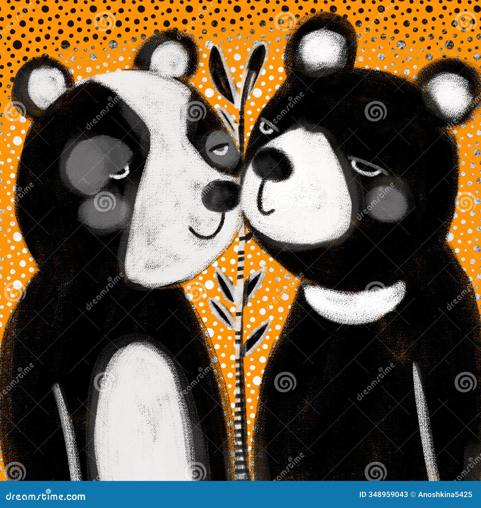 Cute Bear and Panda. Illustration Stock Illustration - Illustration of ...