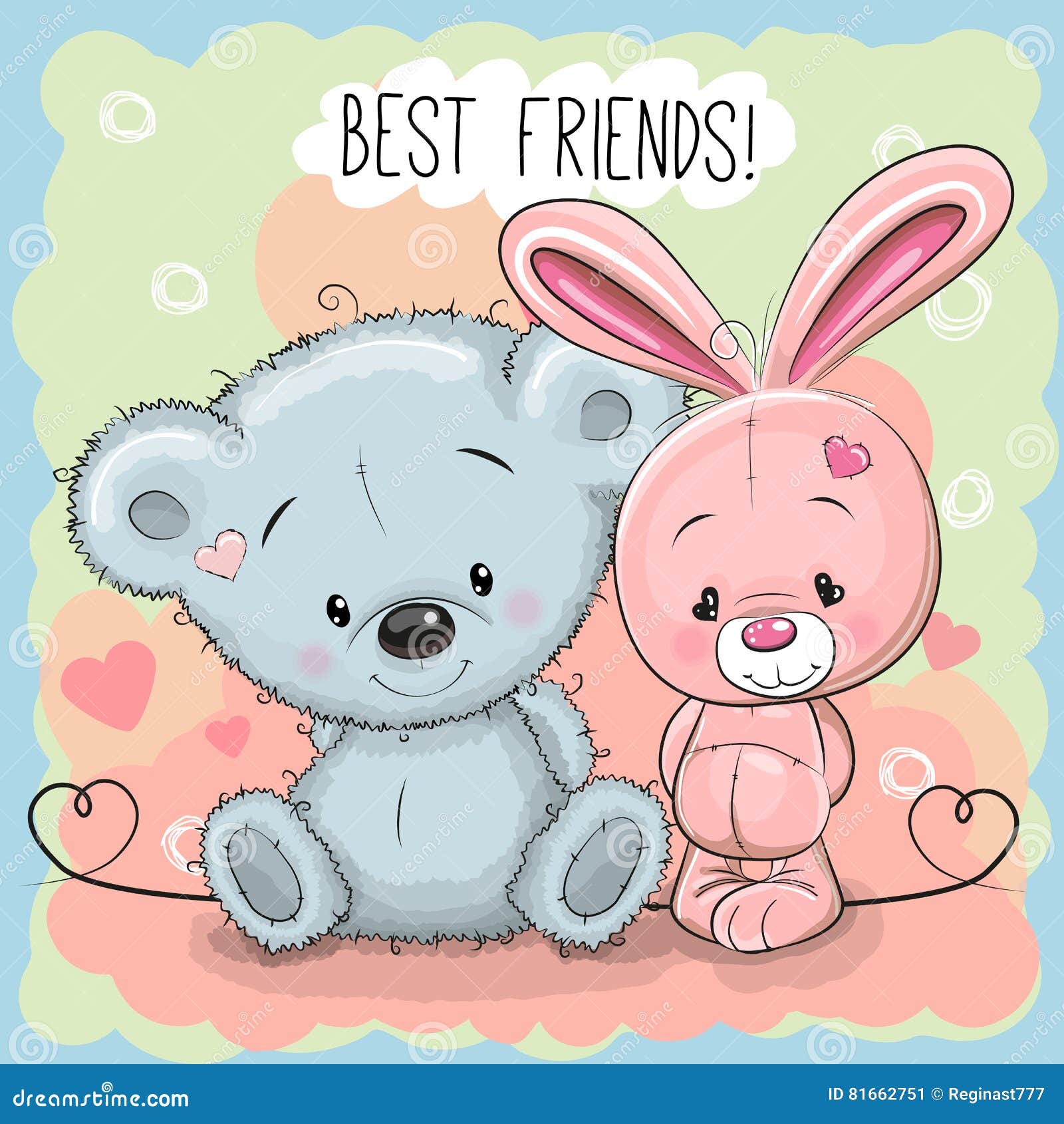 Cute Bear and rabbit stock vector. Illustration of pets - 81662751