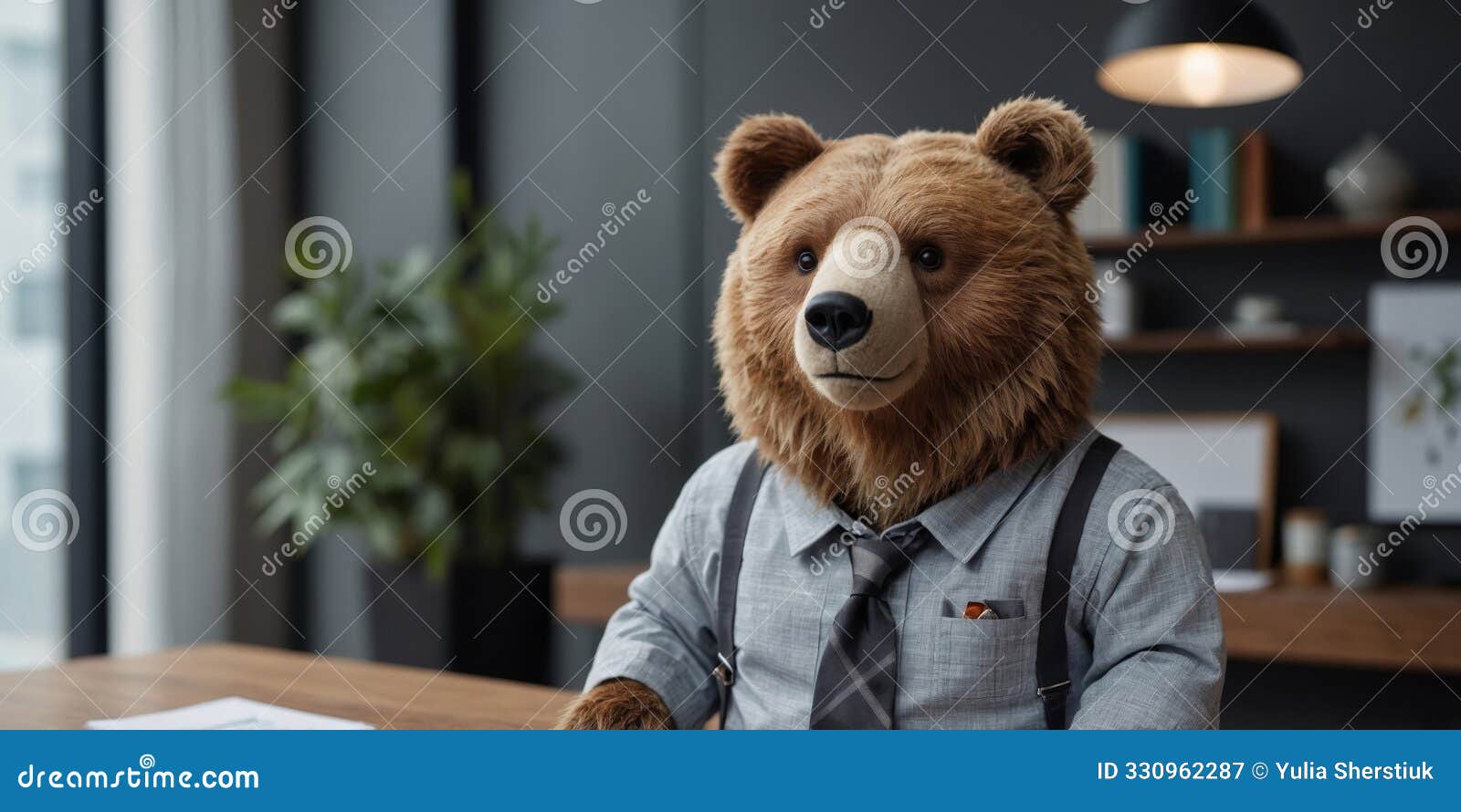 A Cute Bear Representation in Formal Work Attire, Intertwining ...
