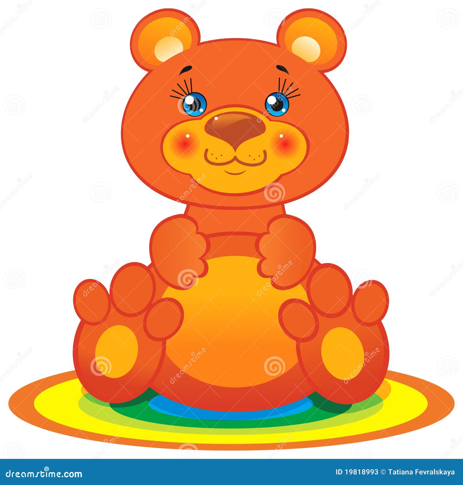 Cute bear on the rug stock vector. Illustration of dear - 19818993