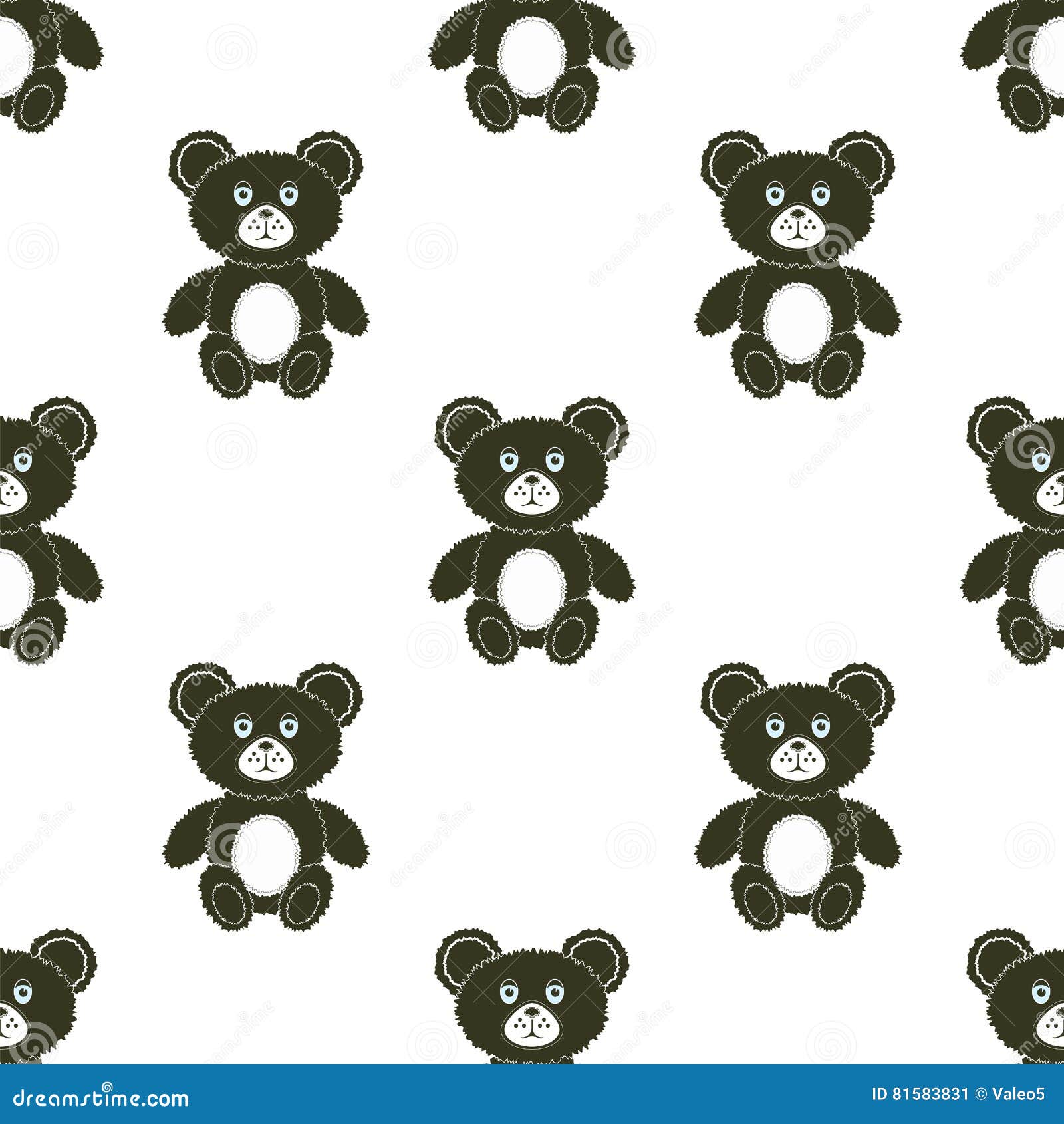 Cute Bear Seamless Pattern stock illustration. Illustration of fluffy ...
