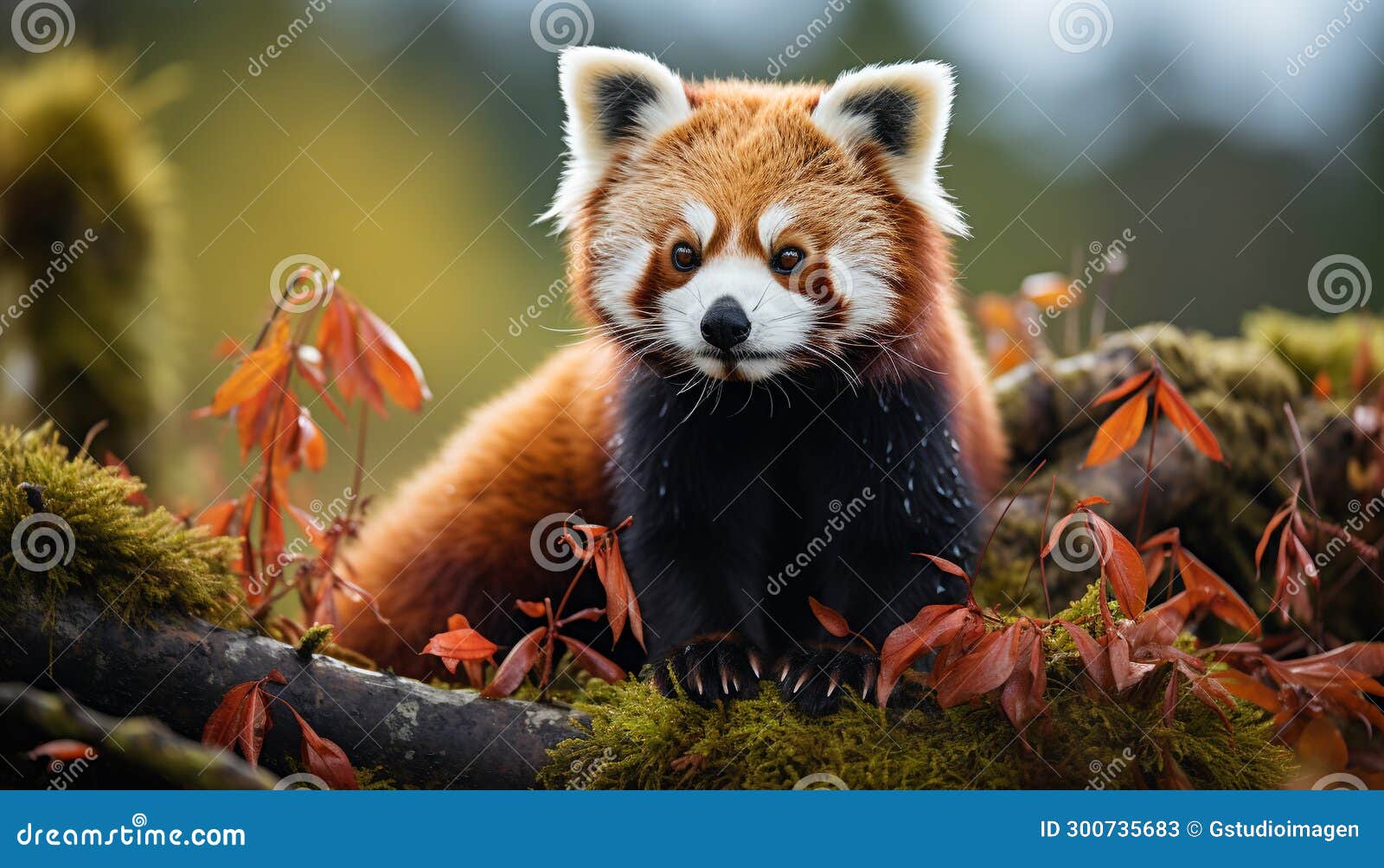 Cute Bear Sitting on a Branch, Looking at Camera Generated by AI Stock ...