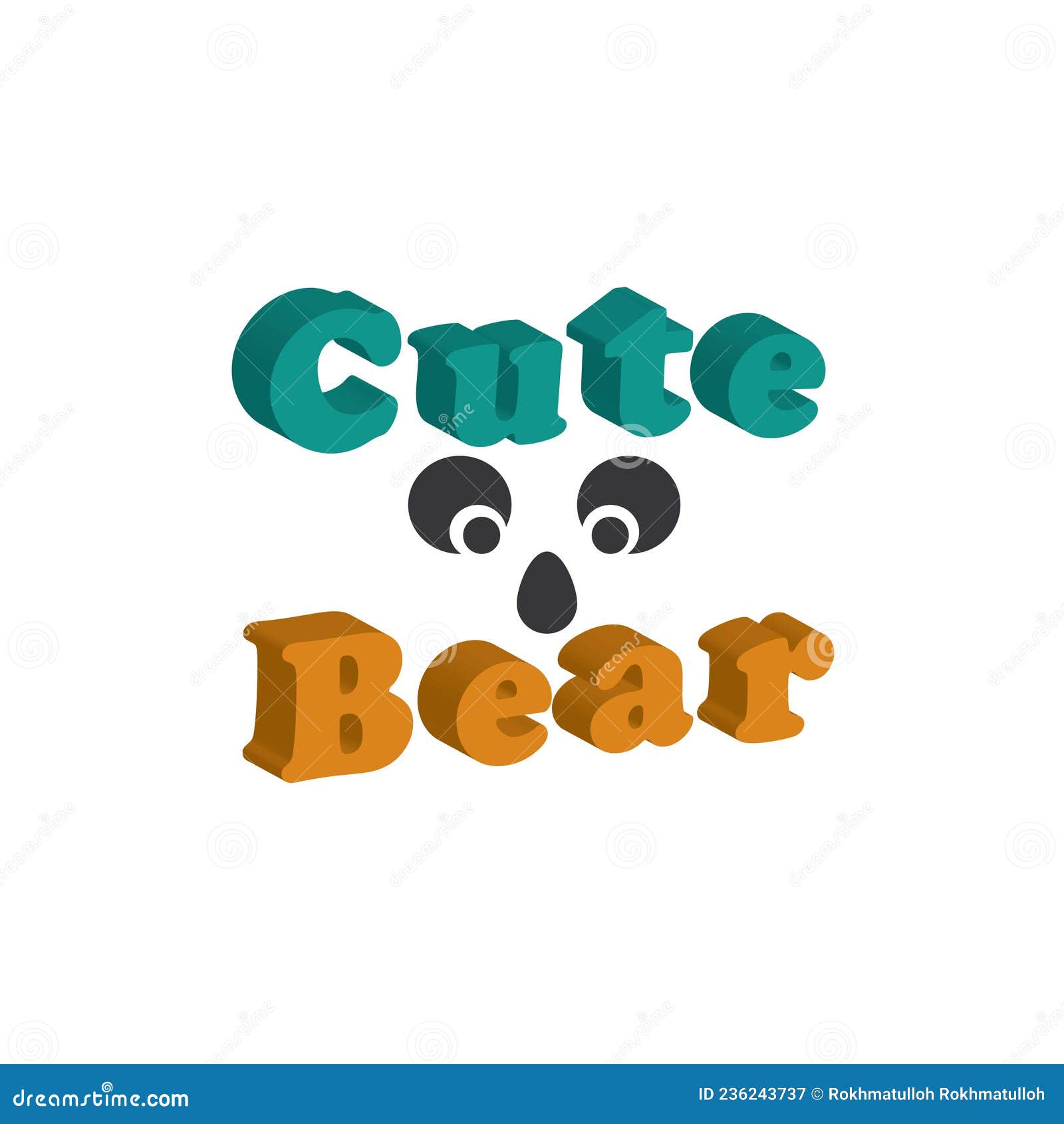 Cute Bear Text Illustration Craft Design Vector Stock Vector ...