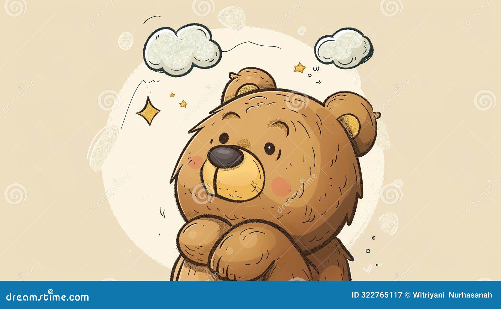 Cute Bear Thinking and Confused . Generative Ai Stock Illustration ...