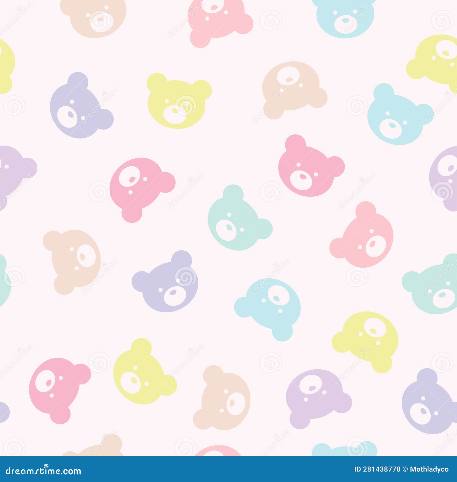 Cute Bear Vector Repeat Pattern, Seamless Background, Pastel Teddy Bear ...