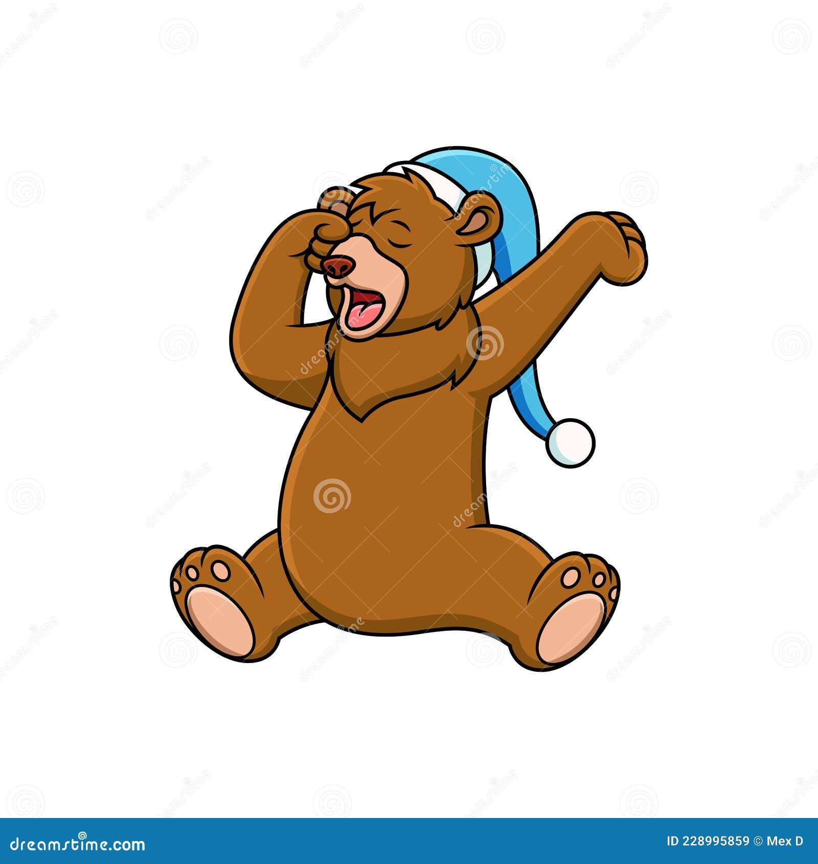 Cute bear weak up cartoon stock vector. Illustration of sweet - 228995859