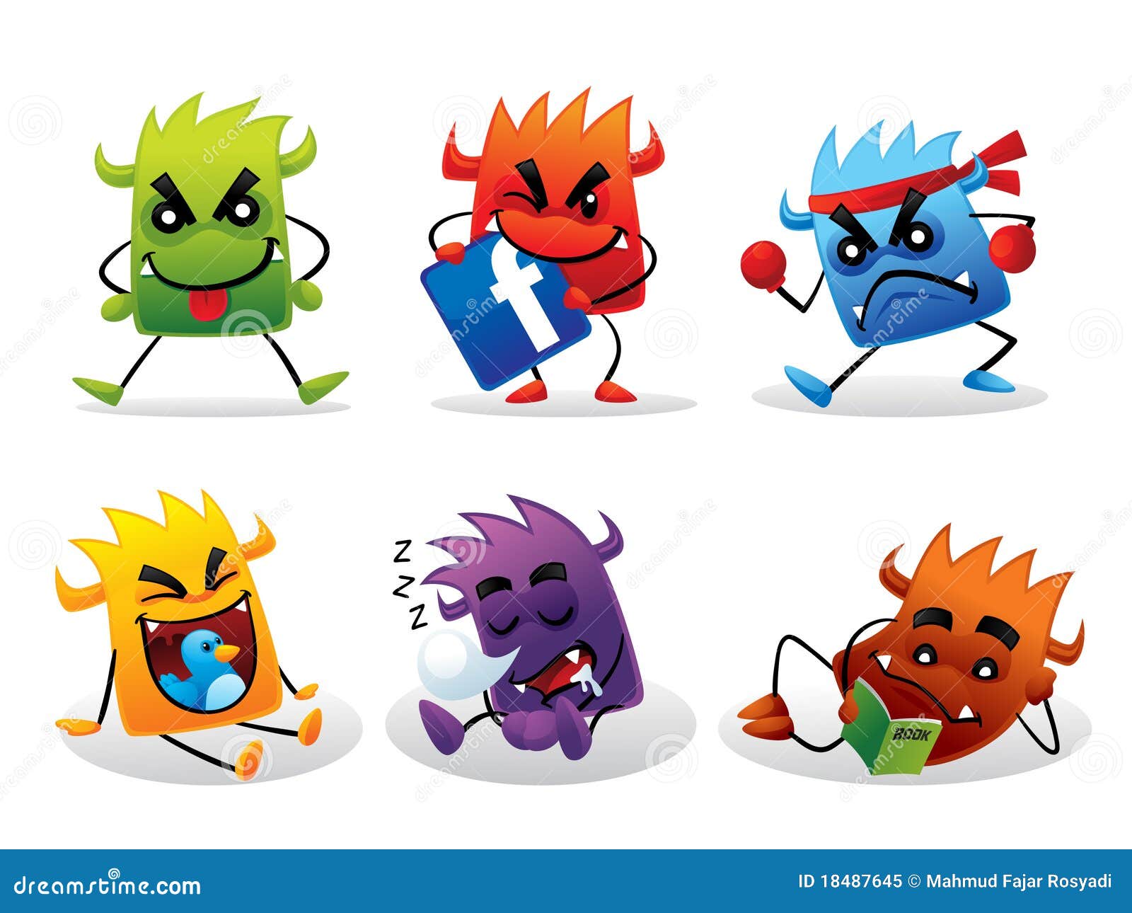 Cute beast icon stock vector. Illustration of funny, reading - 18487645