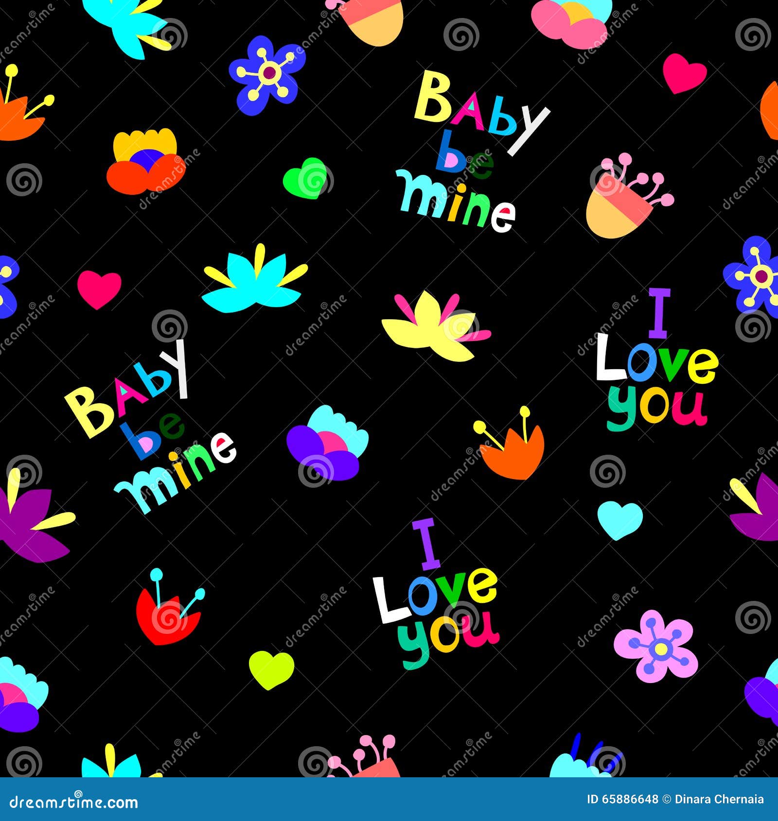 Cute Beautiful Abstract Seamless Pattern. Stock Vector - Illustration ...