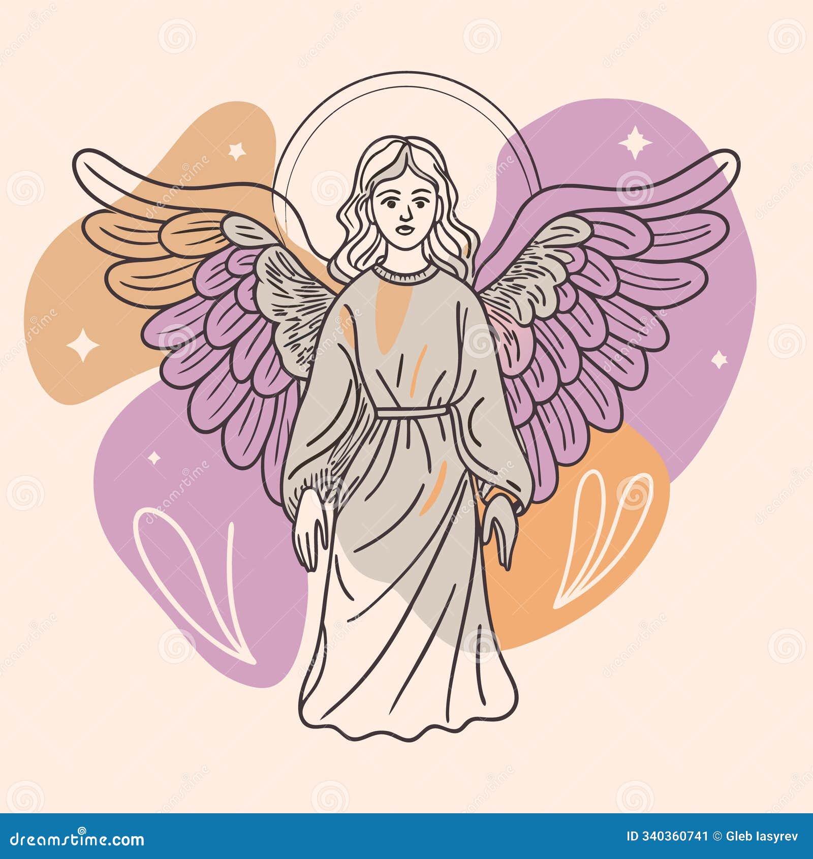 Cute Beautiful Angel Vector Illustration Stock Illustration ...