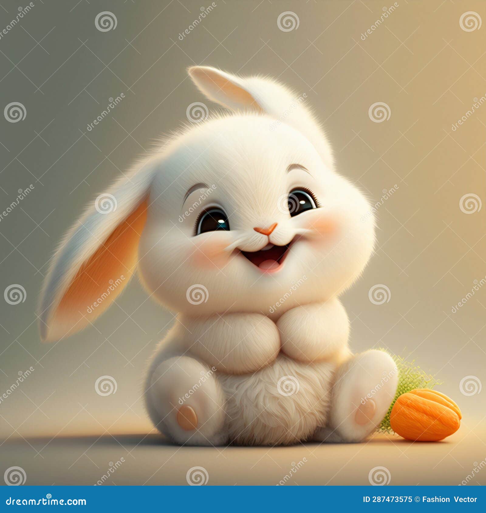 Cute Beautiful Cartoon Bunny Design Stock Illustration - Illustration ...