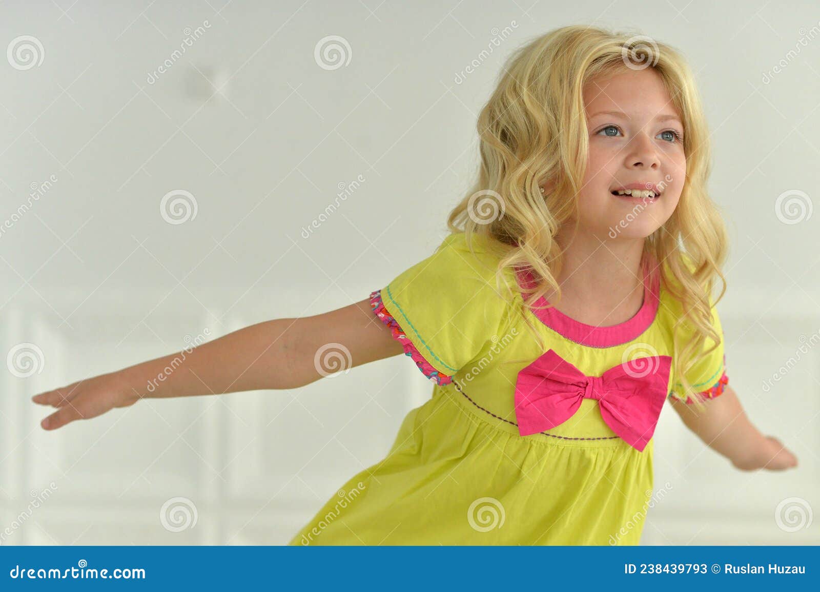 Cute Beautiful Girl Having Fun in Studio Stock Image - Image of indoors ...
