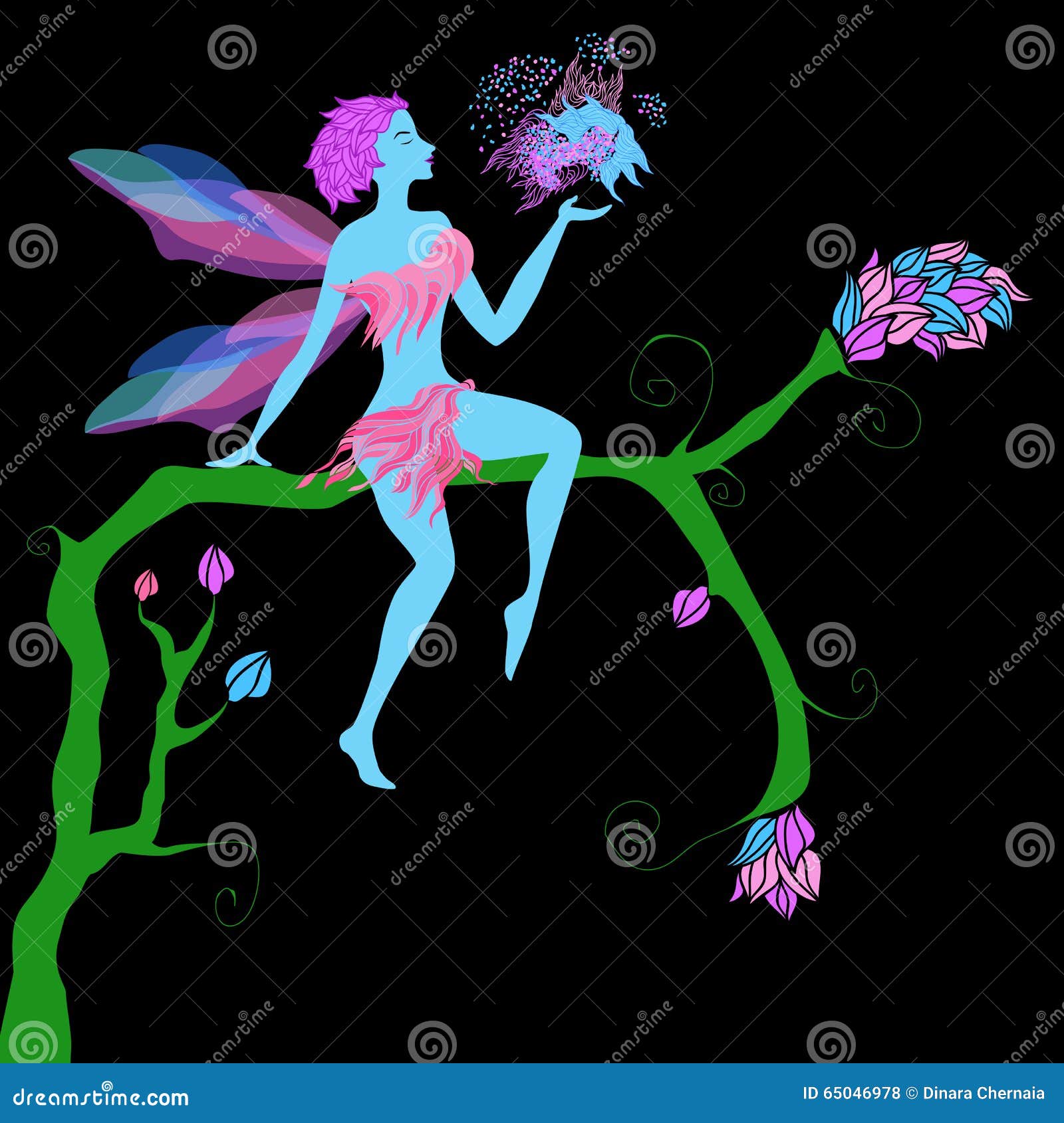 Cute beautiful magic fairy stock vector. Illustration of date - 65046978