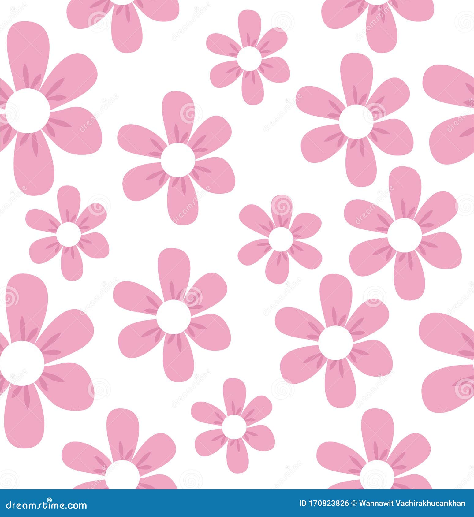 Cute Beautiful Pink Flowers Pattern Stock Vector - Illustration of ...