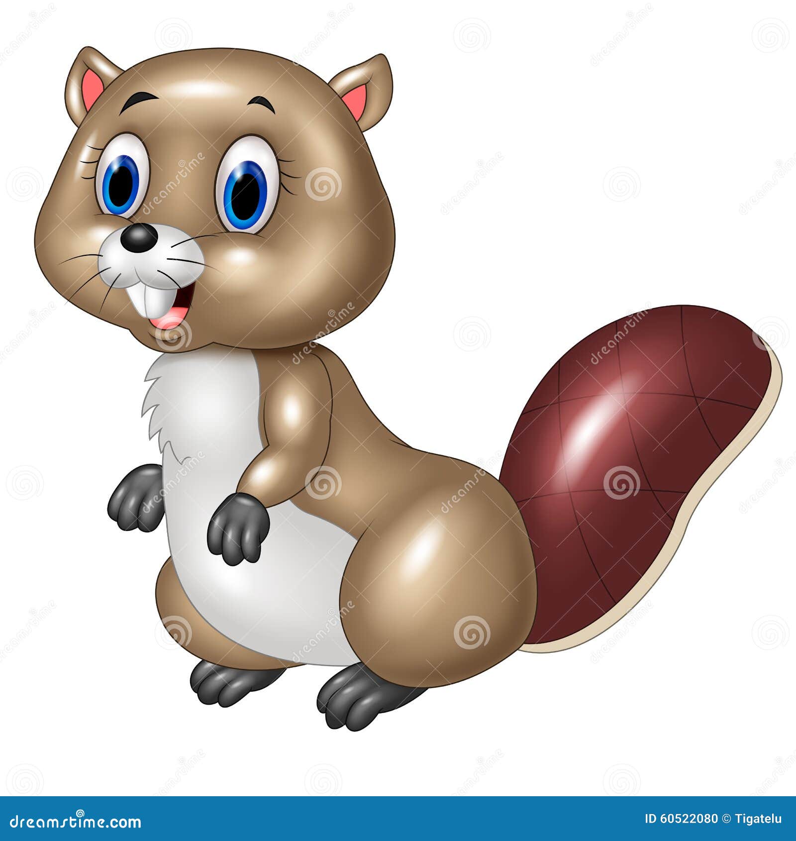 Cute beaver cartoon stock vector. Illustration of isolated - 60522080