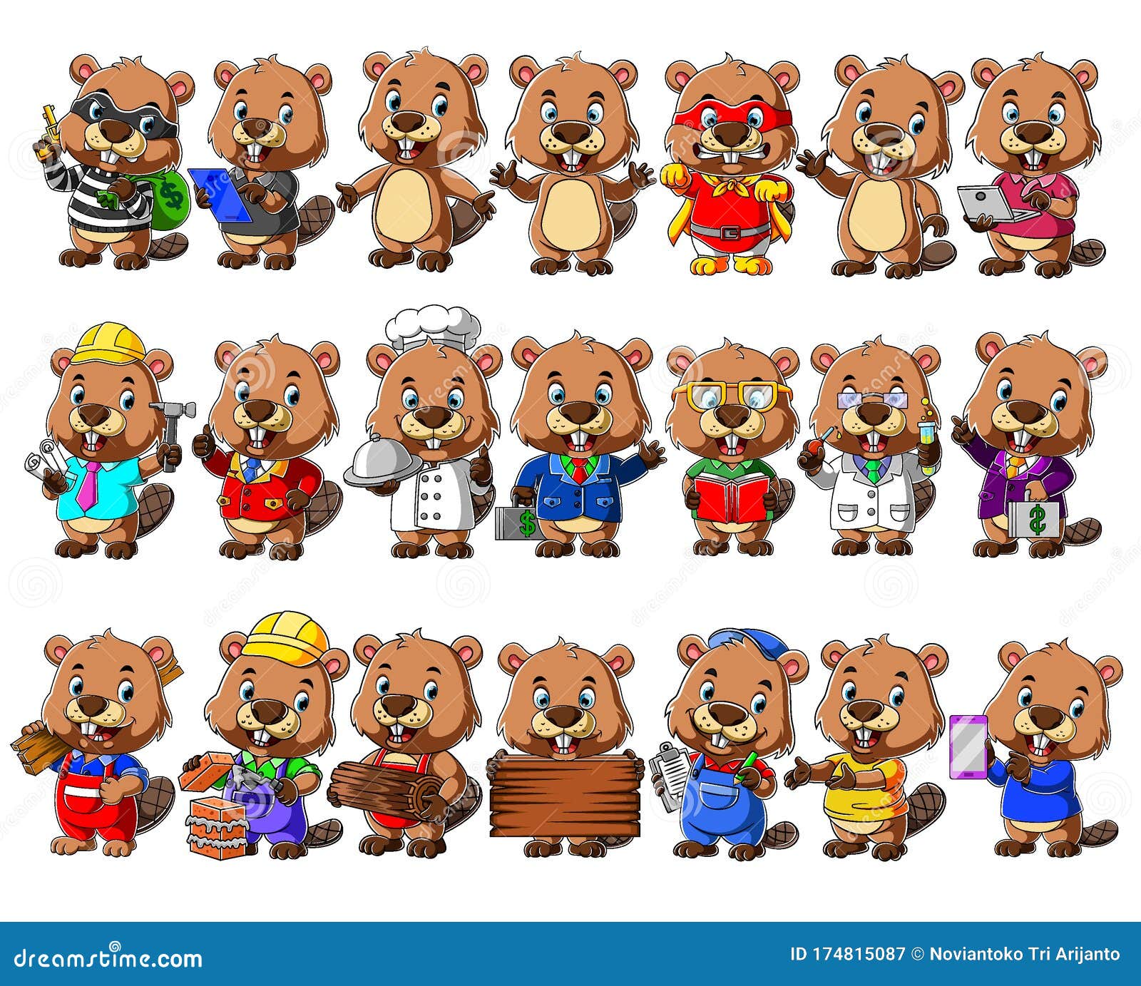 Beaver Cartoon Character Illustration | CartoonDealer.com #126266695