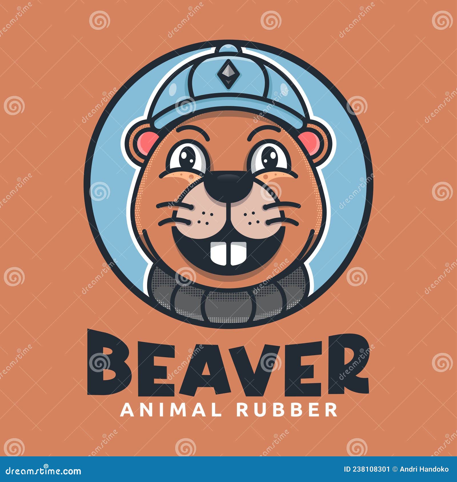 CUTE BEAVER MASCOT LOGO stock vector. Illustration of signs - 238108301