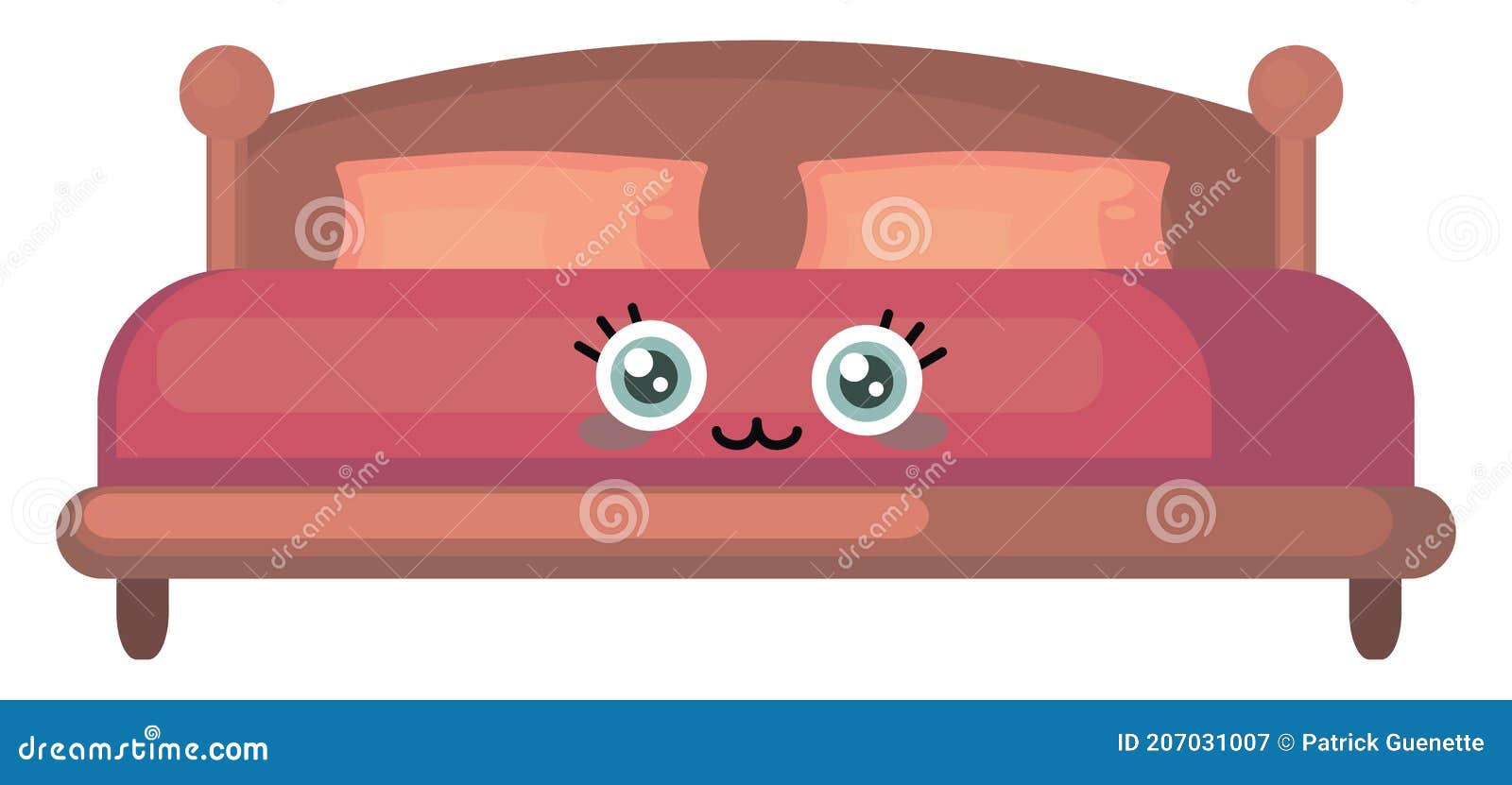Cute Bed, Illustration, Vector Stock Vector - Illustration of bedroom ...