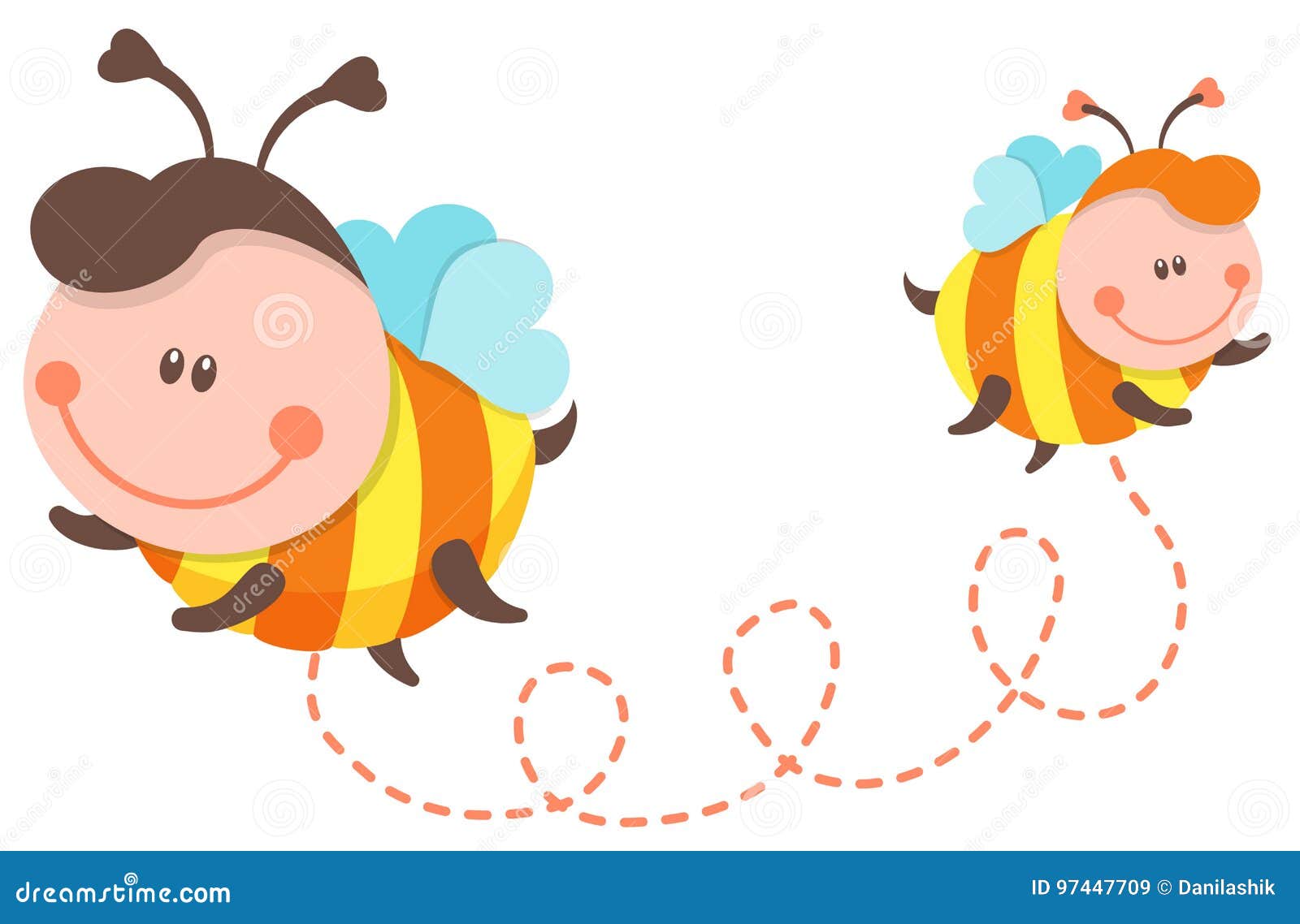 Cute Bee Cartoon Flying. Vector Isolated Illustration Stock Vector ...