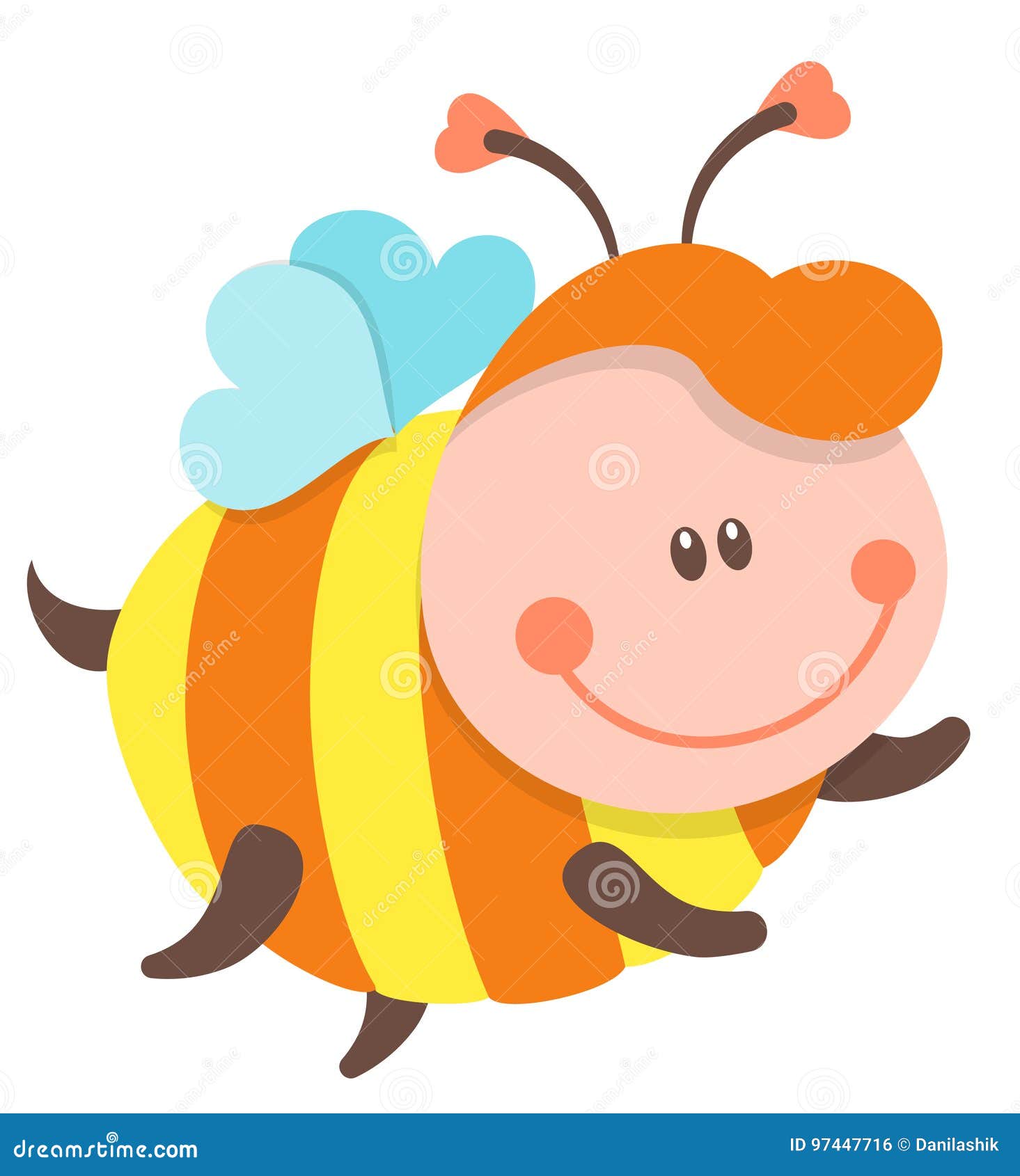 Cute Bee Cartoon Flying. Vector Isolated Illustration Stock Vector ...