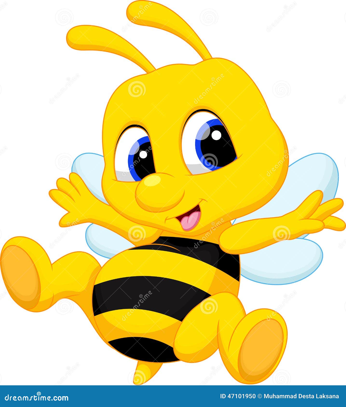 Cute bee cartoon stock illustration. Illustration of funny - 47101950
