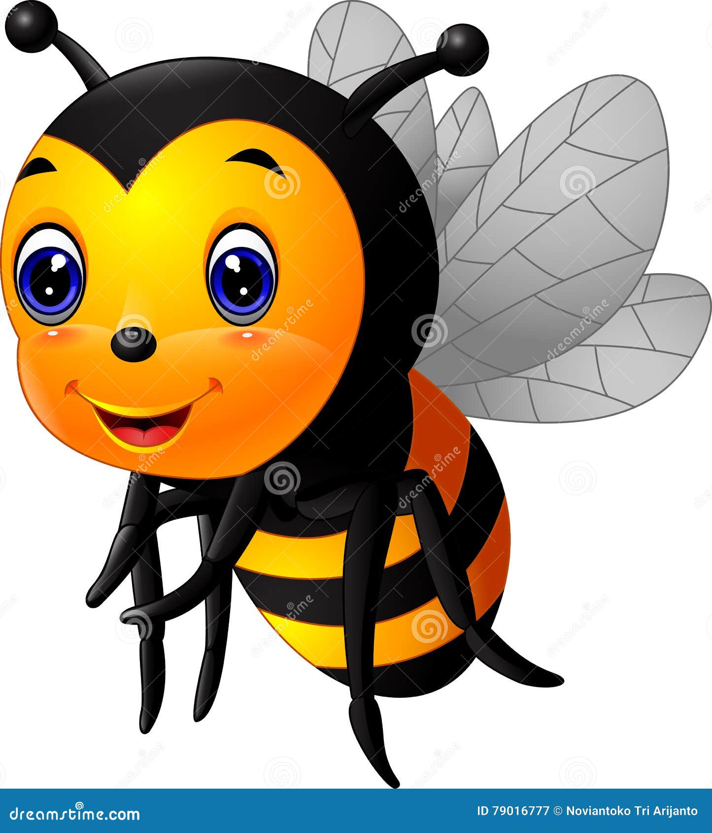 Cute bee cartoon stock vector. Illustration of pollen - 79016777