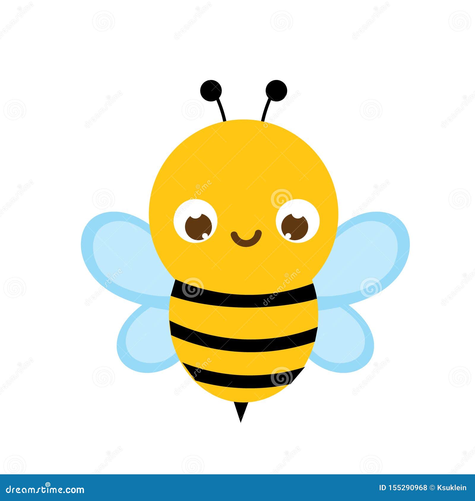 Cute Bee Cartoon Insect Character Vector Illustration Stock Vector