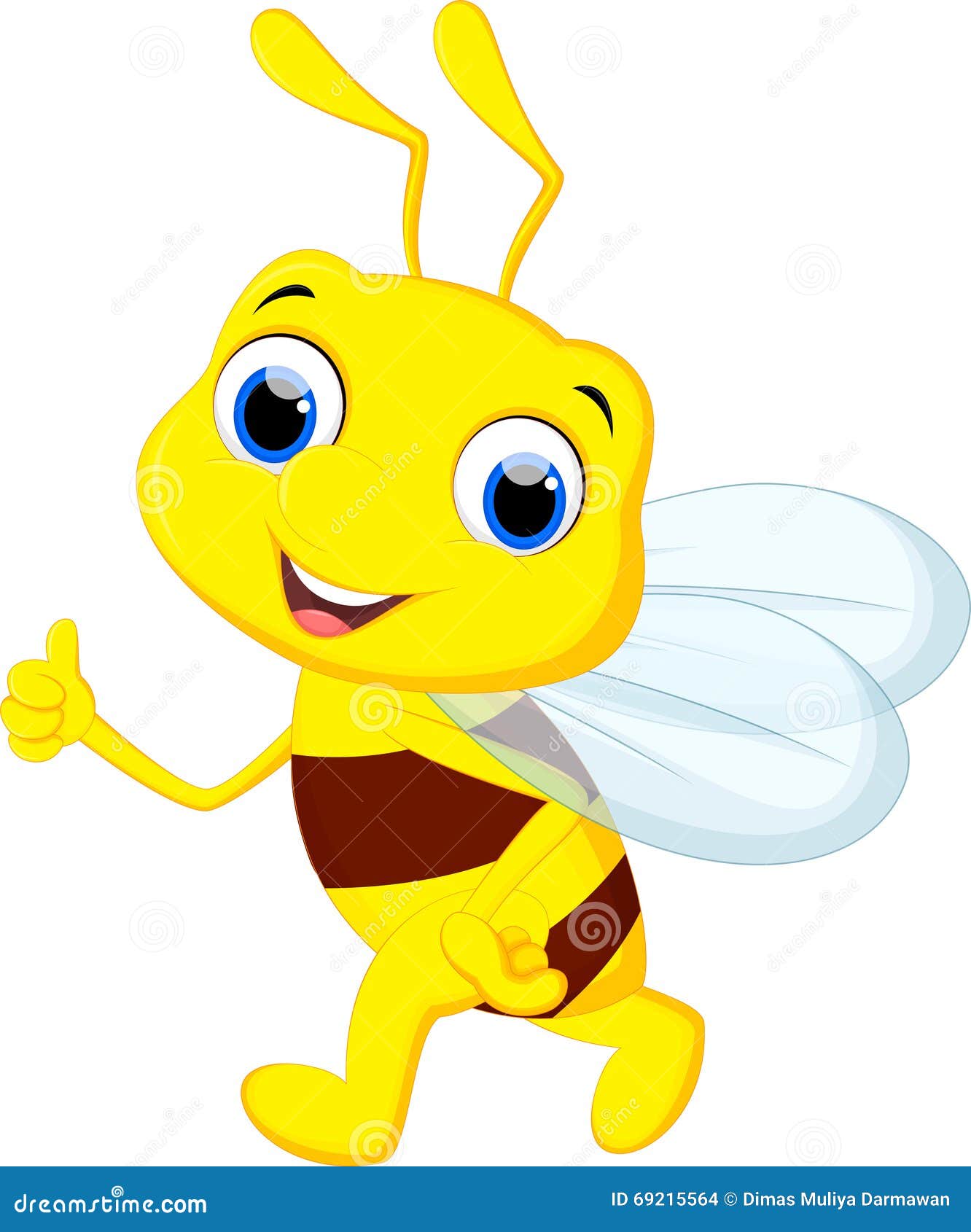 Cute Bee Cartoon Running for You Design Stock Illustration ...