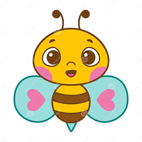 Cute Bee Cartoon Vector Illustration Stock Vector Illustration Of