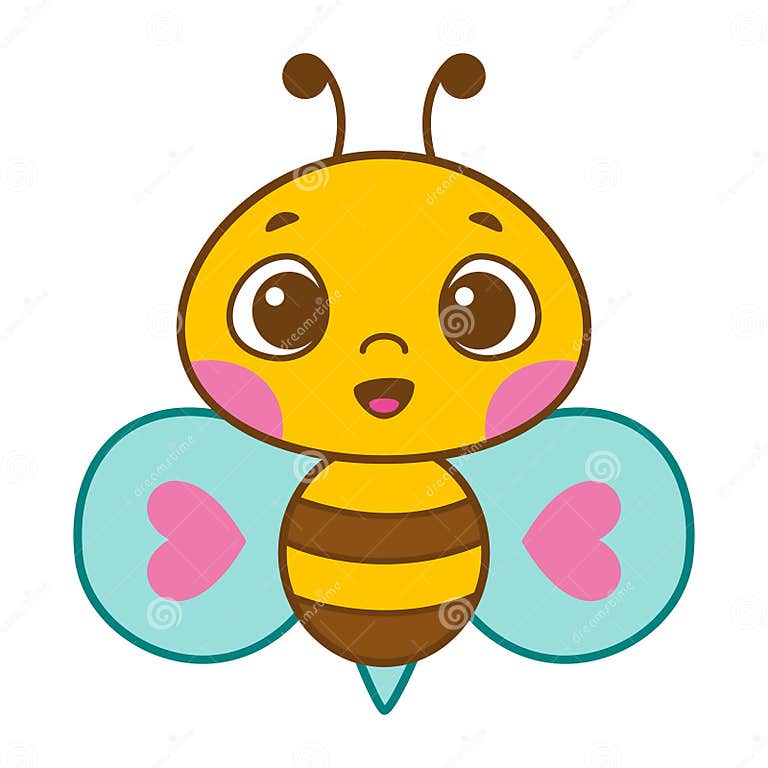 Cute Bee Cartoon Vector Illustration Stock Vector Illustration Of