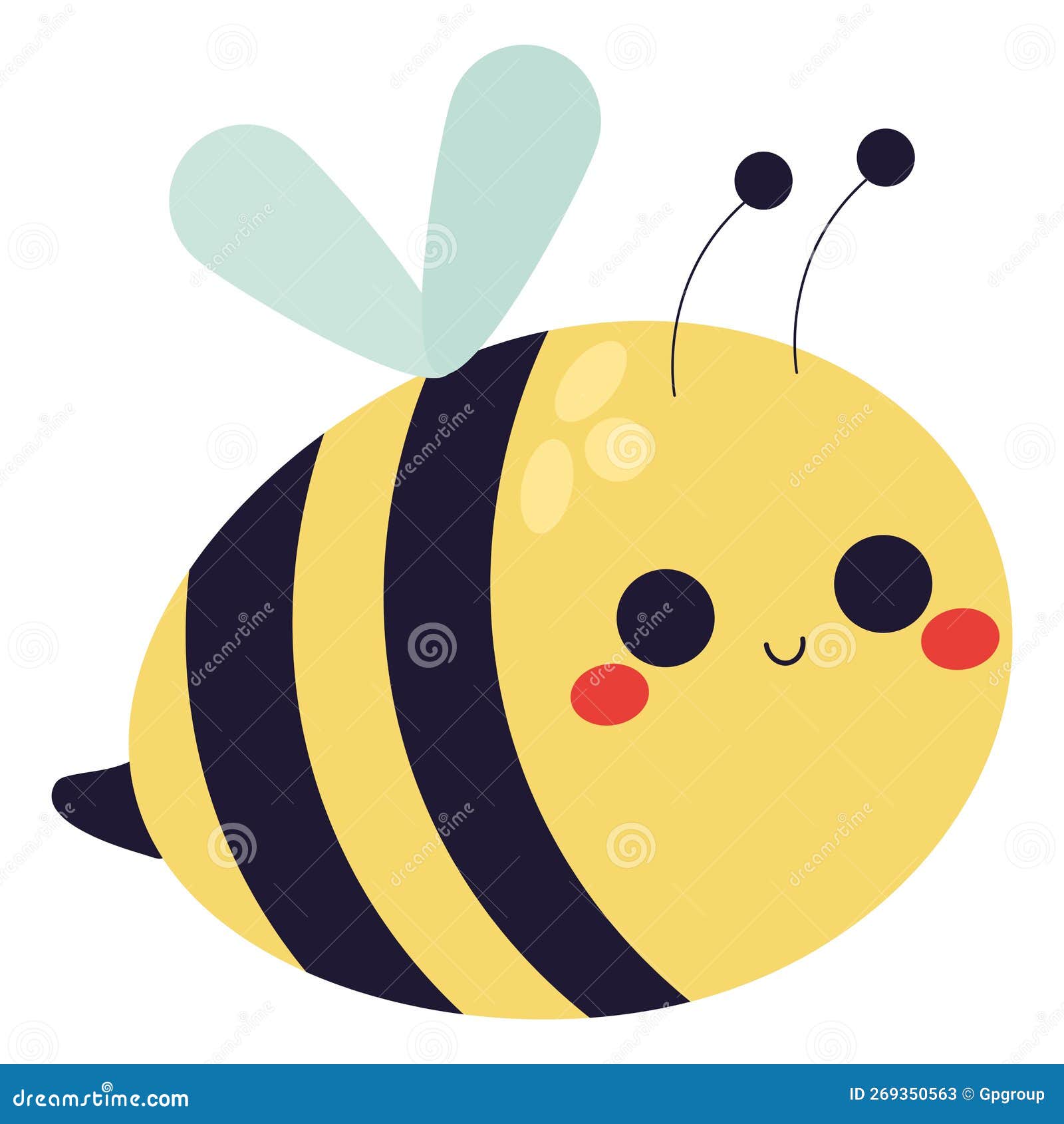 Cute bee design stock vector. Illustration of worker - 269350563