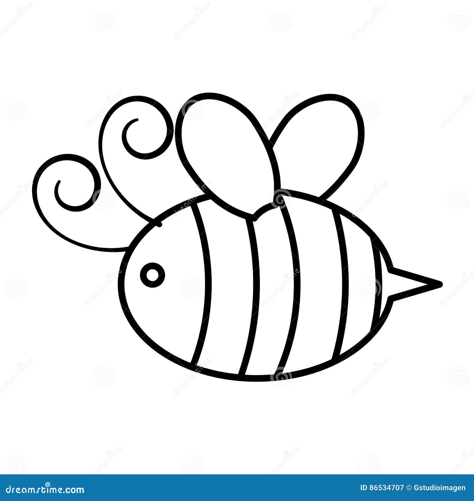 Cute bee flying icon stock vector. Illustration of icon - 86534707