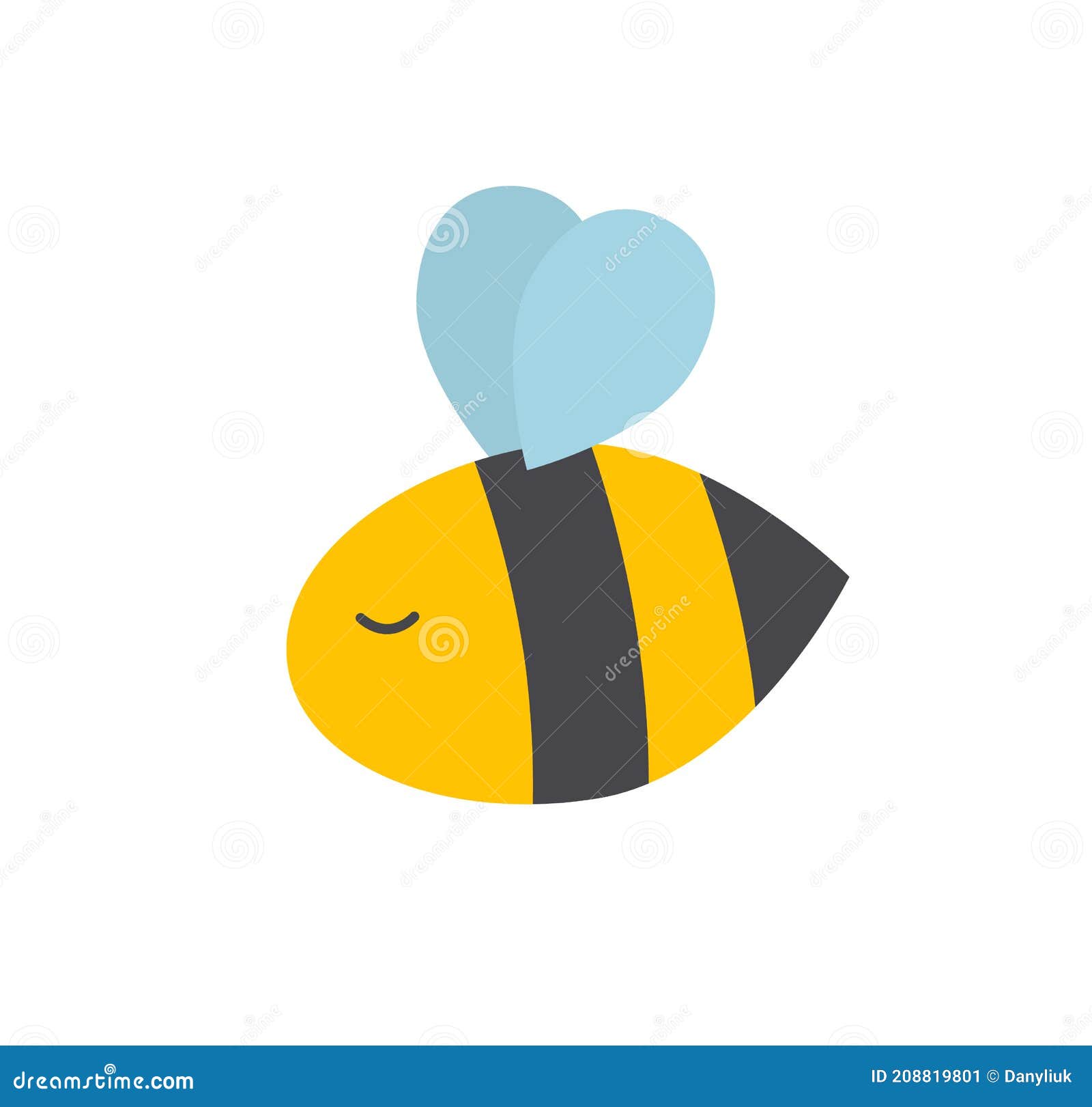 Cute Bee Flying and Smiling Stock Vector - Illustration of design ...
