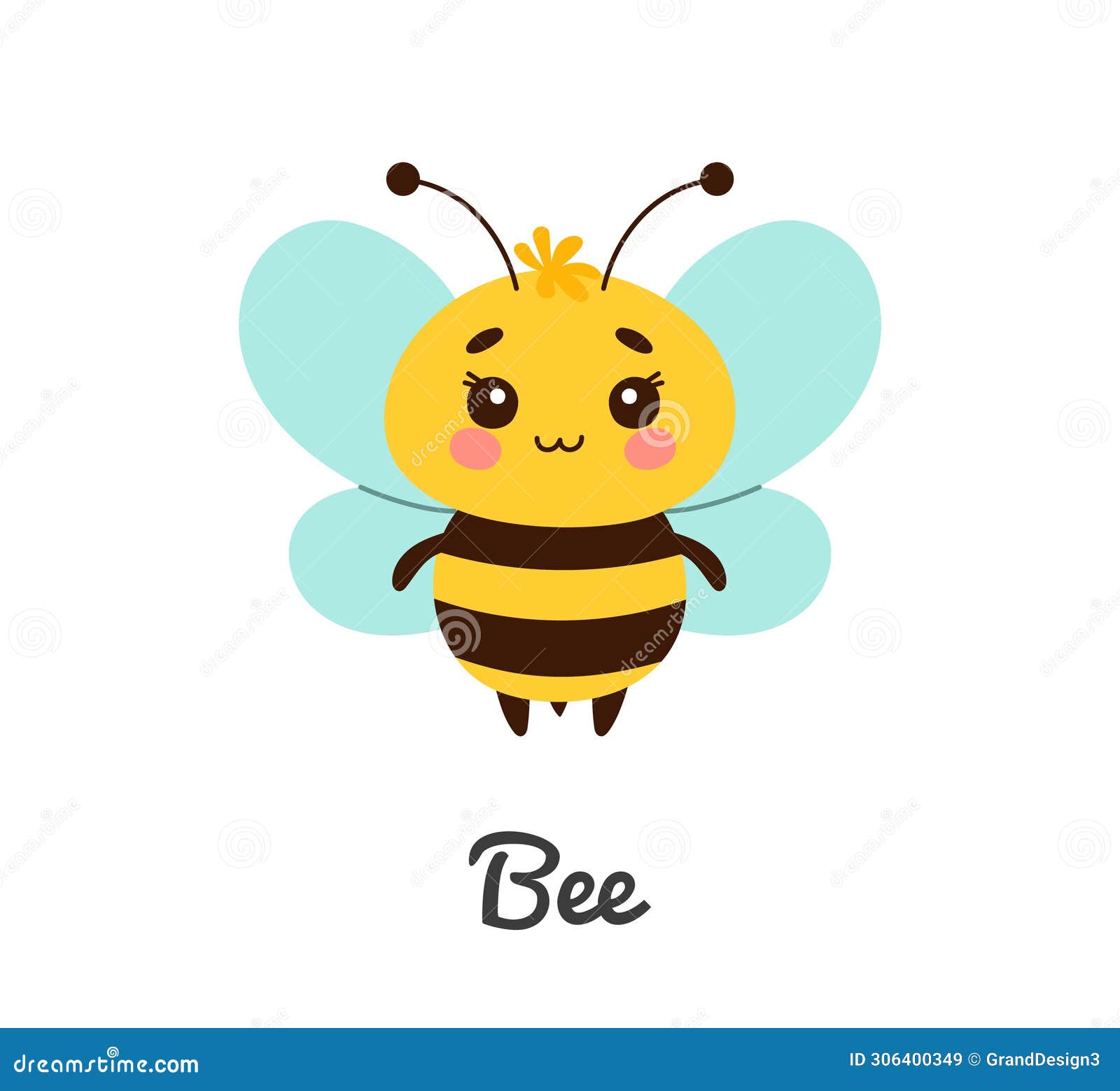 Cute Bee Insect, Cartoon Character Vector Illustration Stock Vector ...