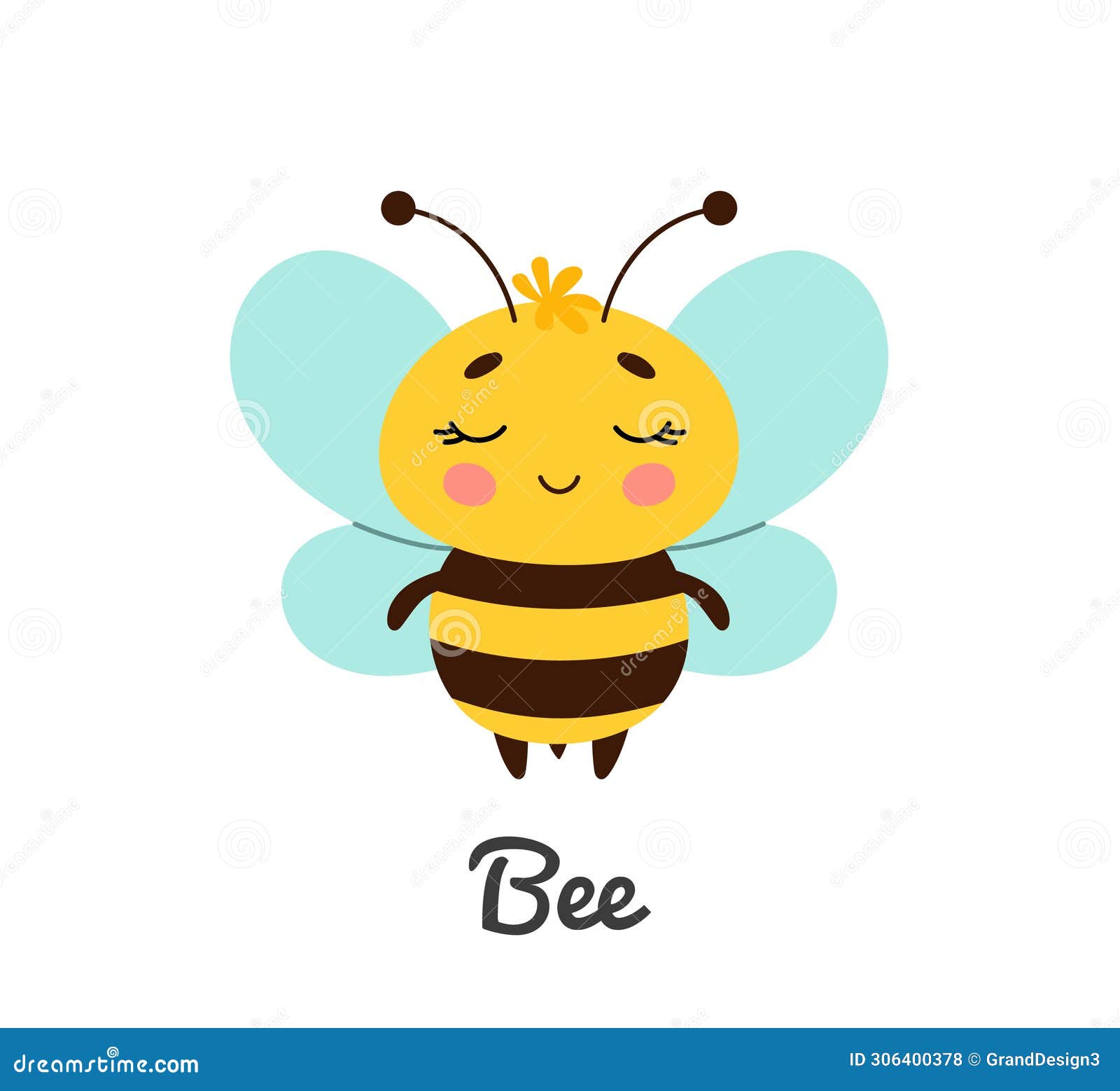 Cute Bee Insect, Cartoon Character Vector Illustration Stock Vector ...