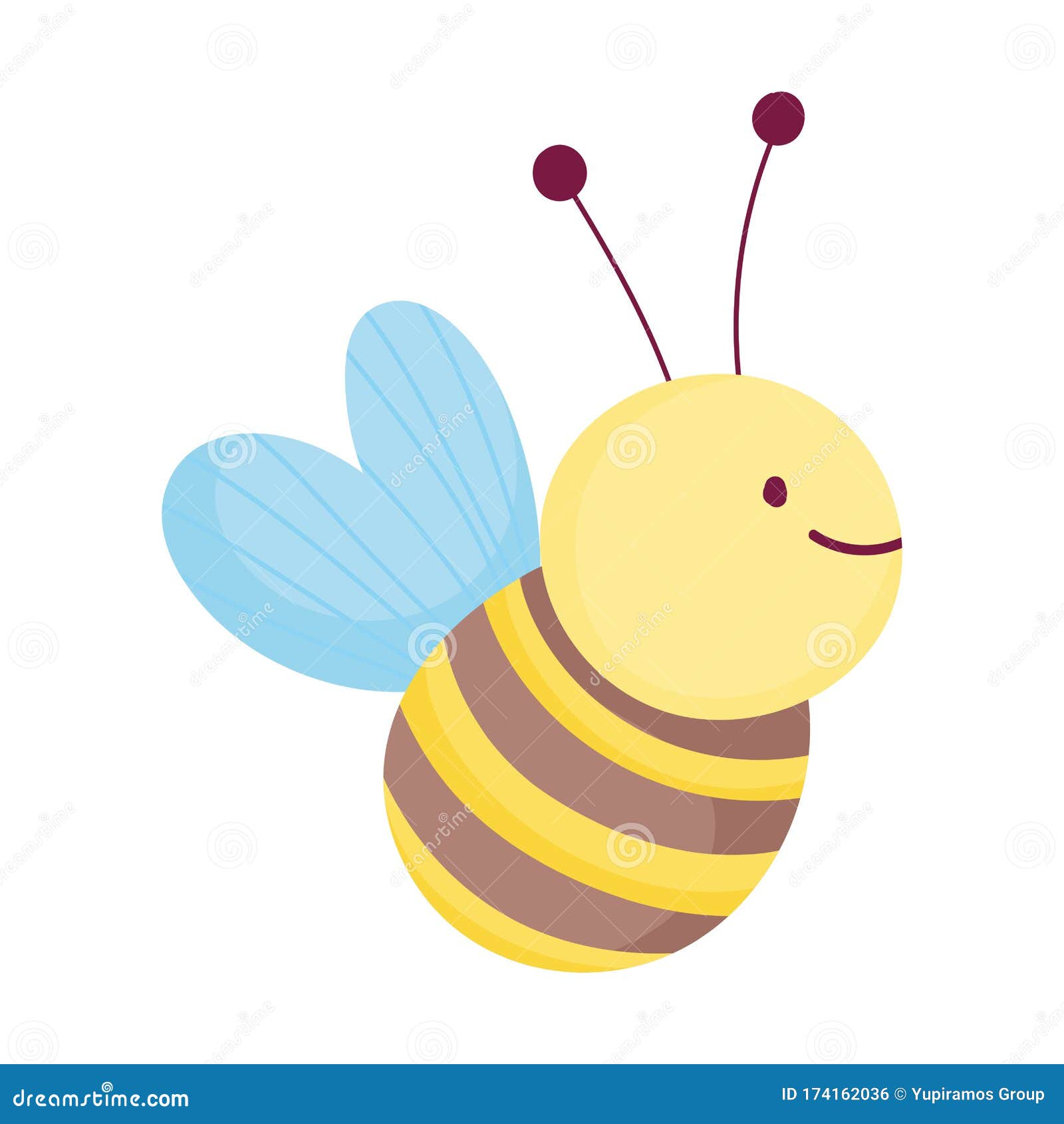Cute Bee Insect Design Icon on White Background Stock Vector ...