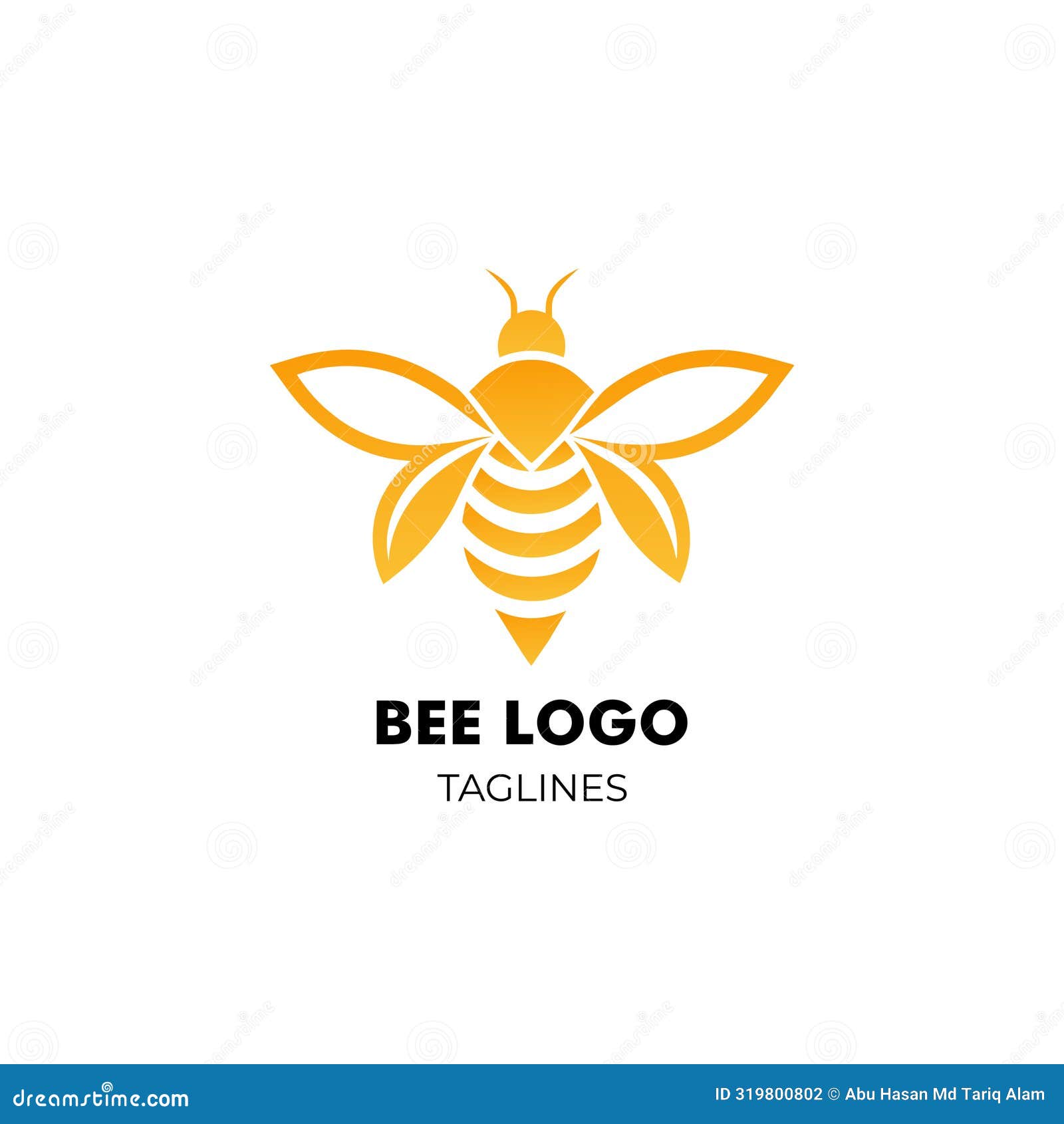 A Cute Bee Logo Isolated on White Stock Vector - Illustration of animal ...