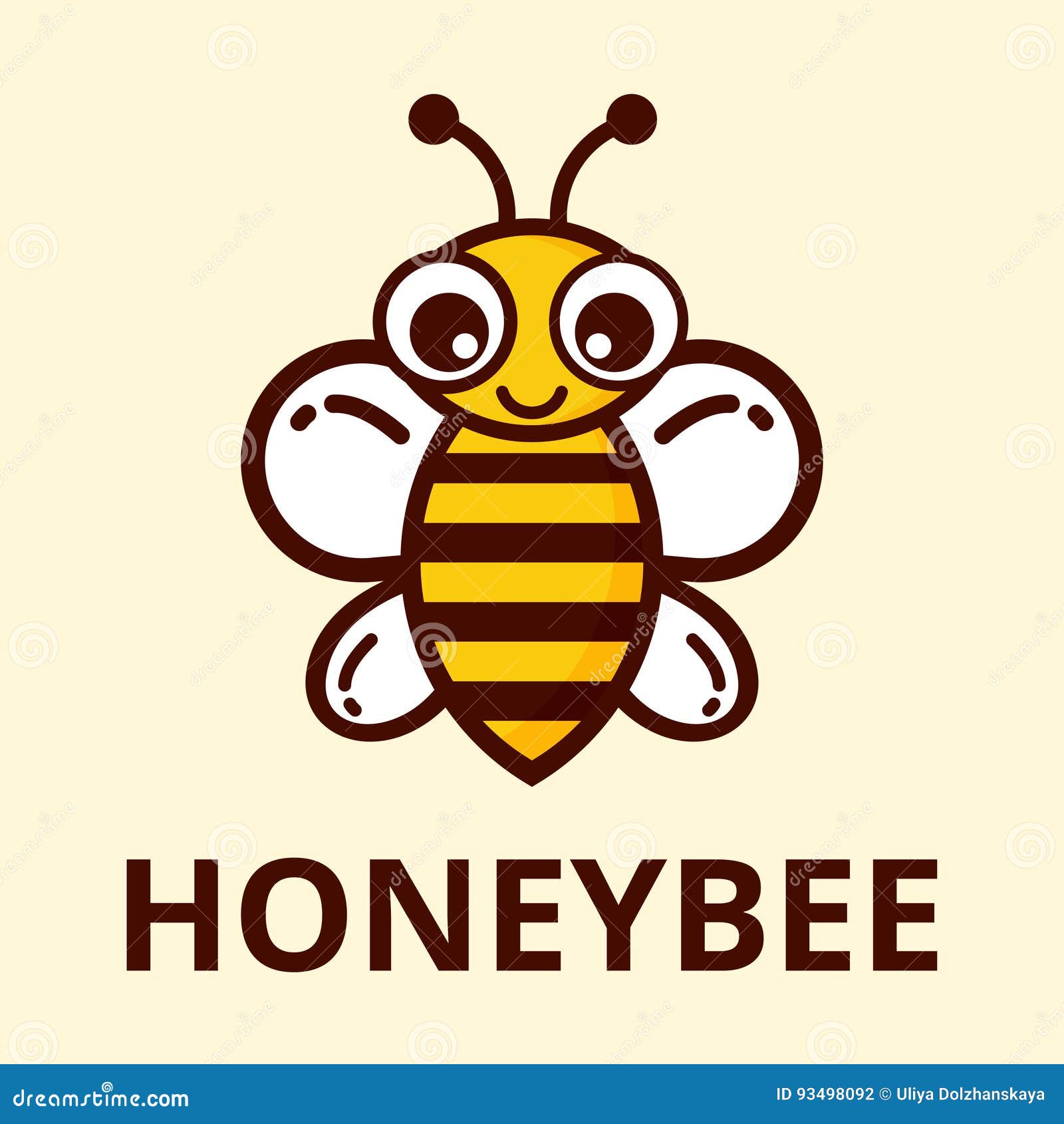Cute bee with text stock vector. Illustration of black - 93498092