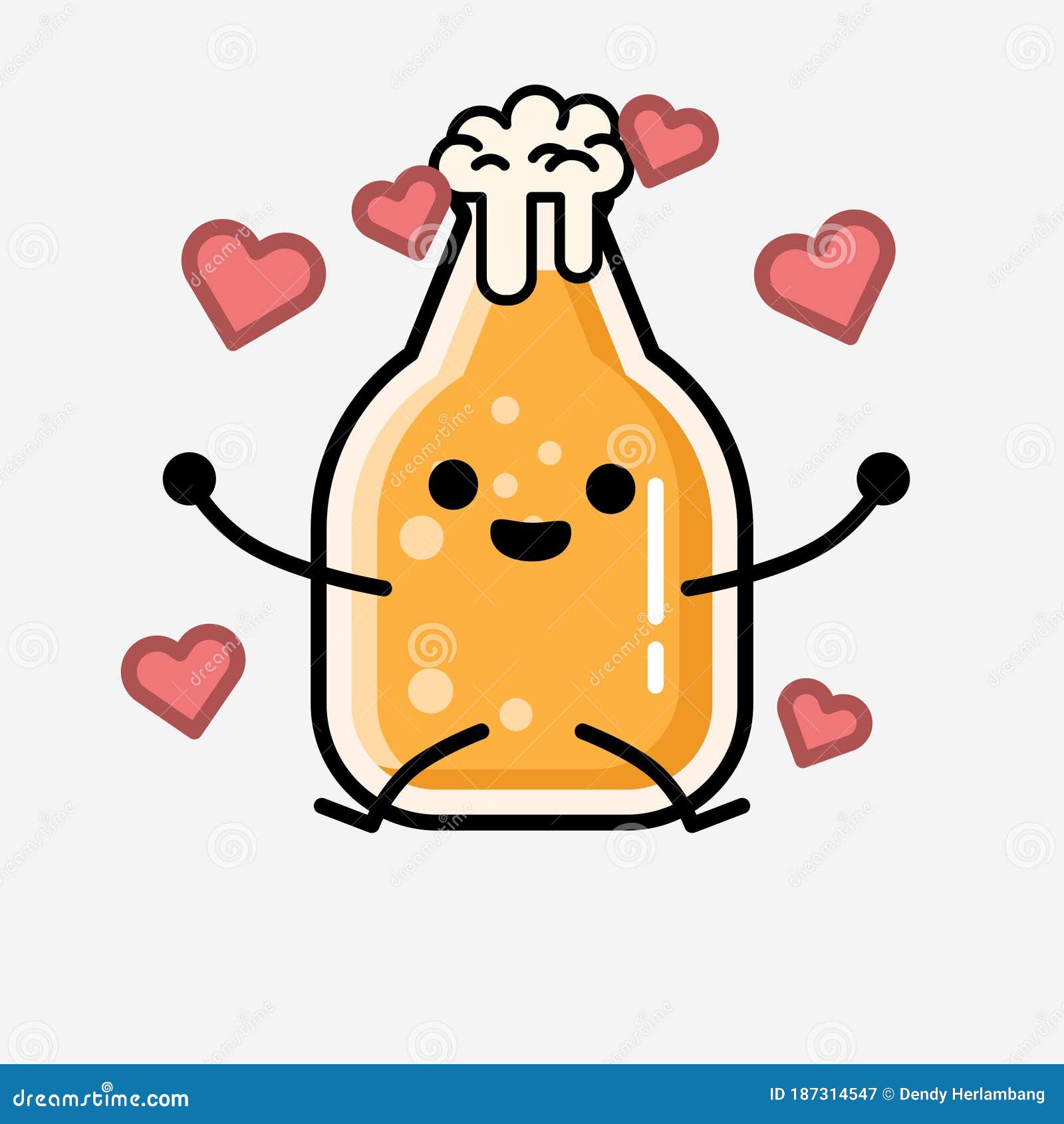 Cute Beer Mascot Vector Character in Flat Design Style Stock Vector ...