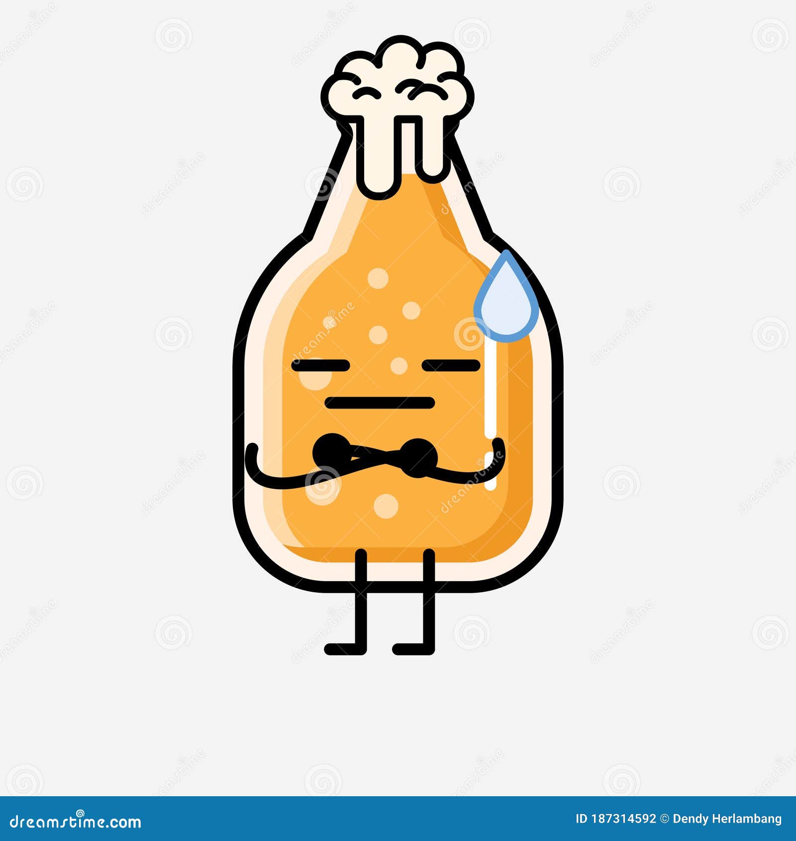 Cute Beer Mascot Vector Character in Flat Design Style Stock Vector ...