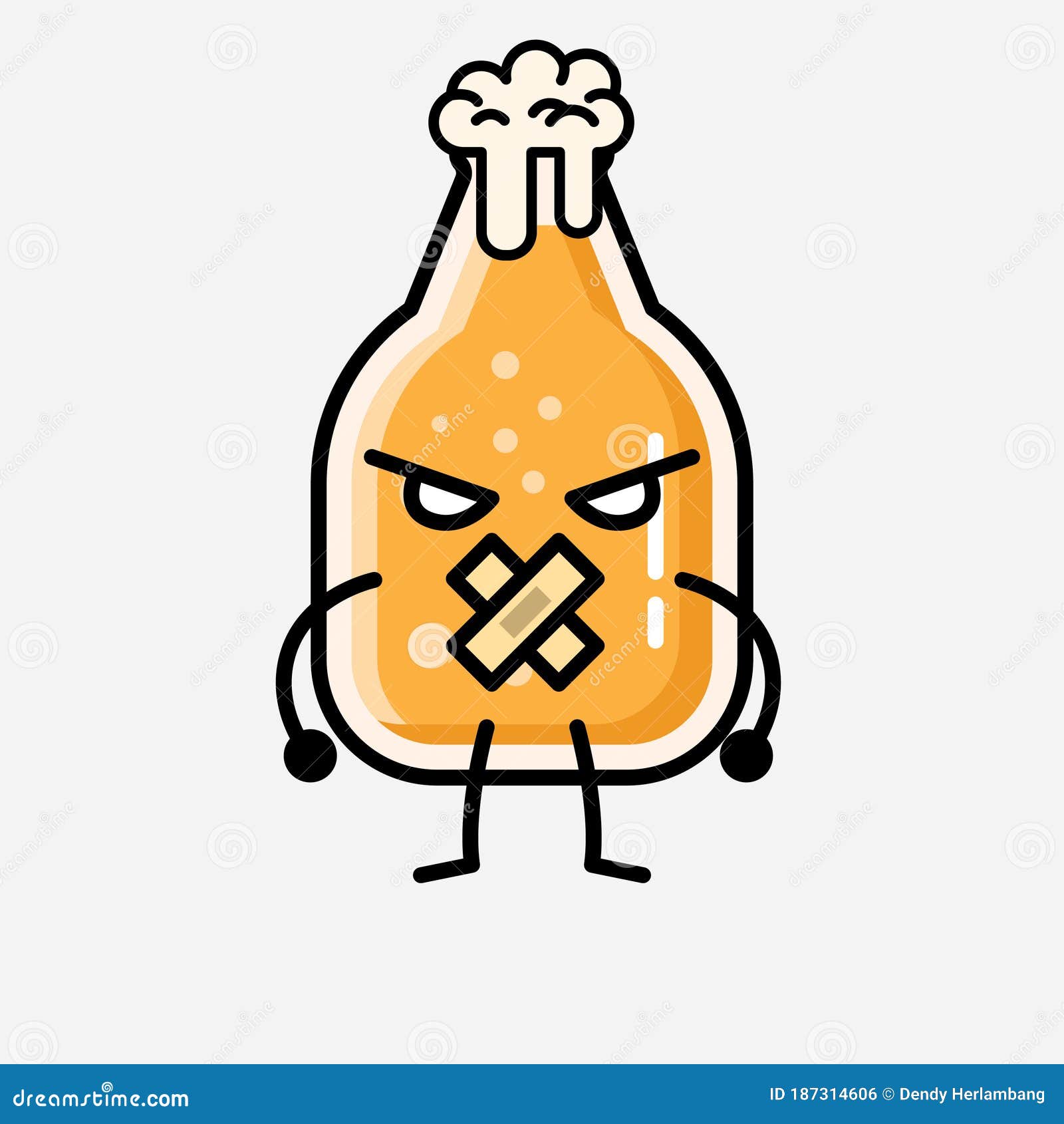 Cute Beer Mascot Vector Character in Flat Design Style Stock Vector ...