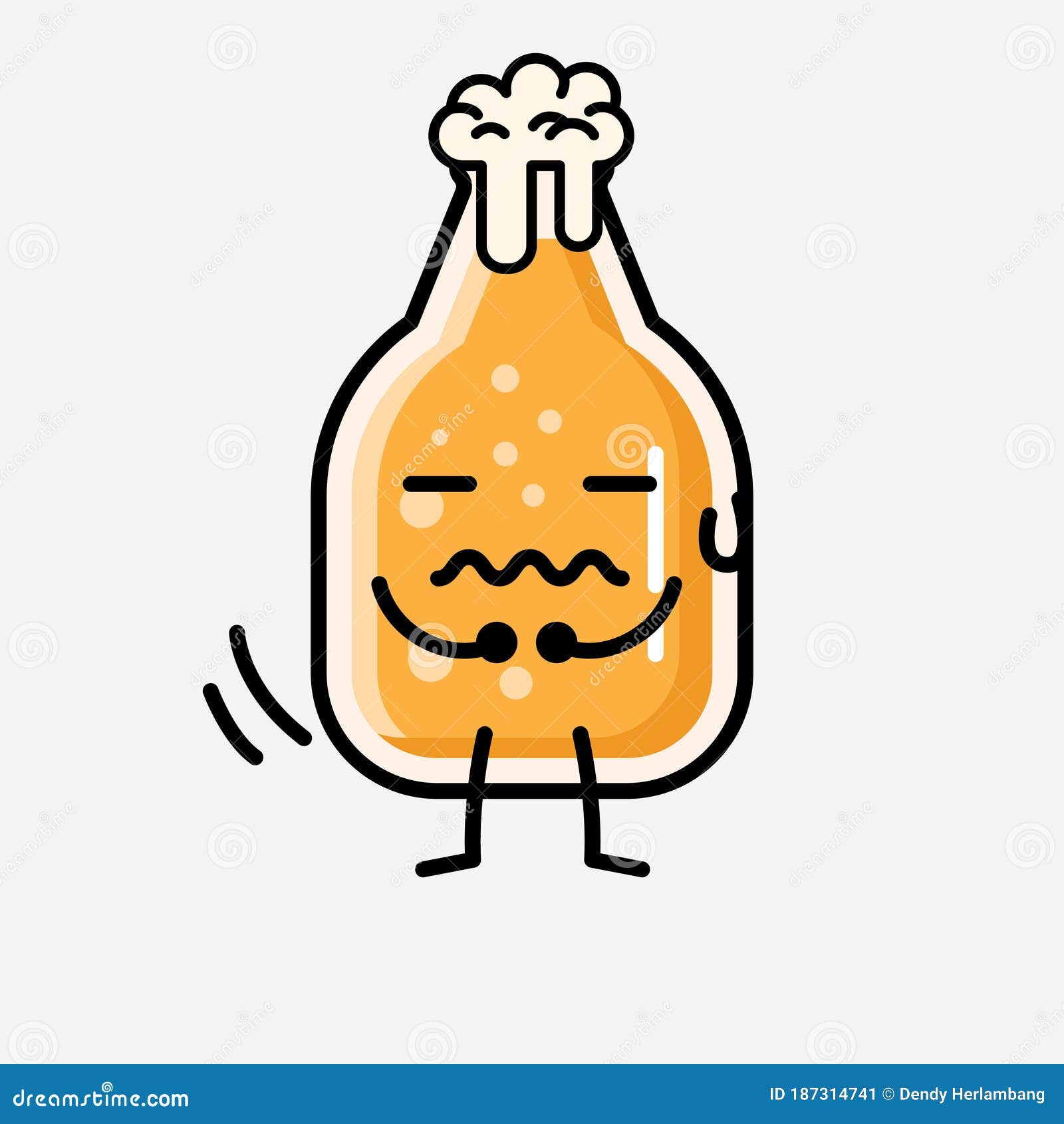 Cute Beer Mascot Vector Character in Flat Design Style Stock Vector ...