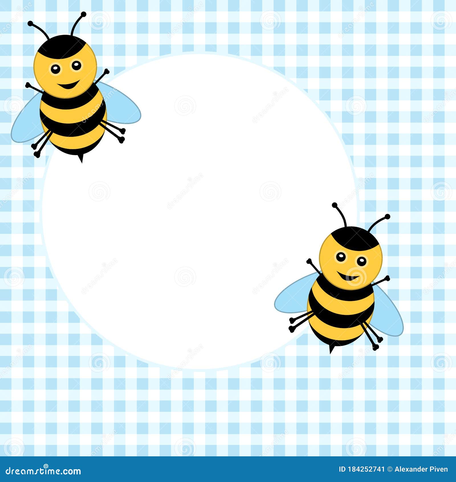 Cute Bees Message Greeting Card Stock Vector - Illustration of baby ...