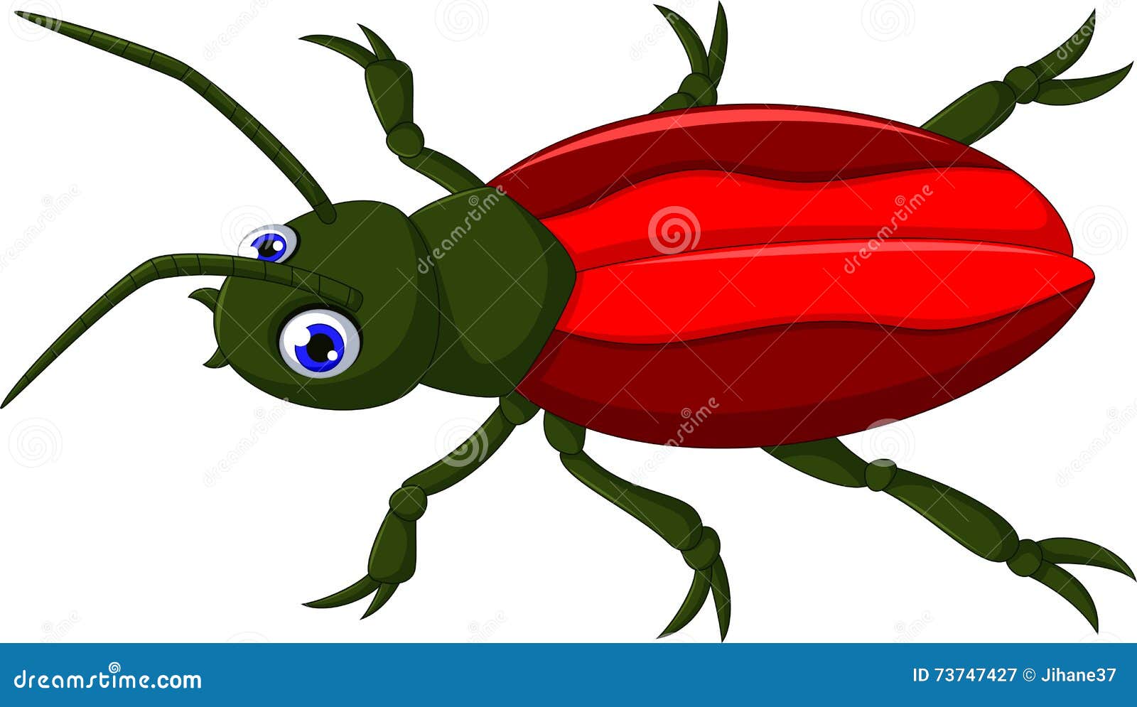 Cute beetle cartoon posing stock illustration. Illustration of shiny ...