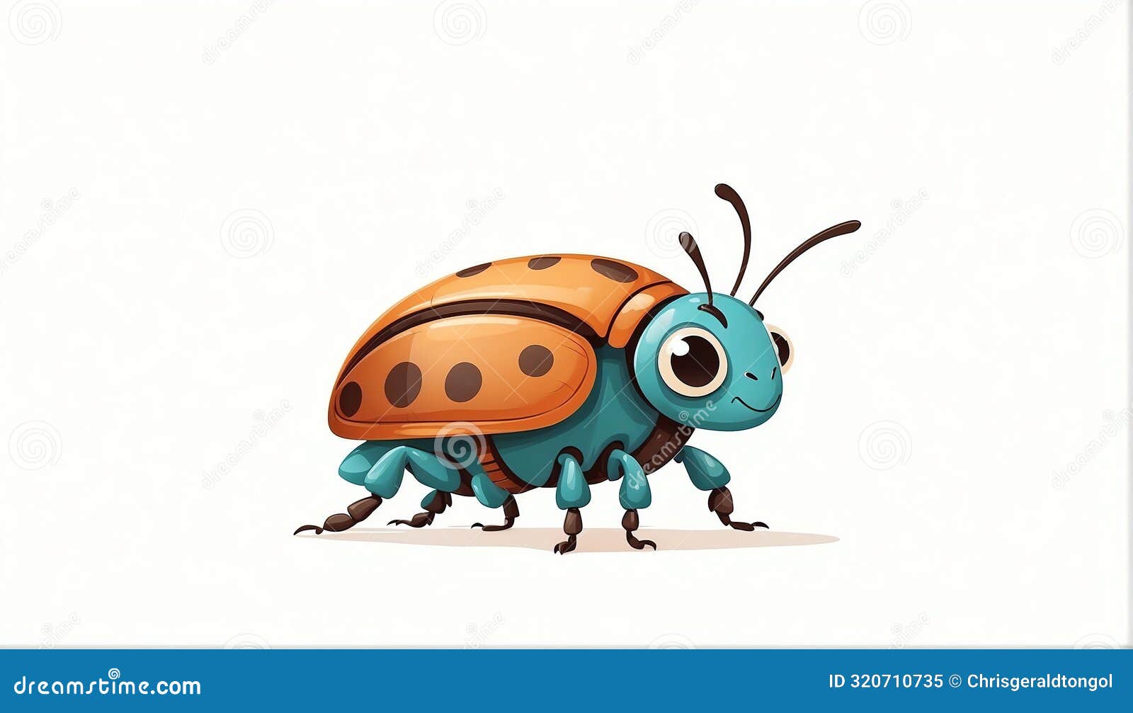 Cute Beetle,insect Drawing For Kids,,isolate On White Background Stock ...