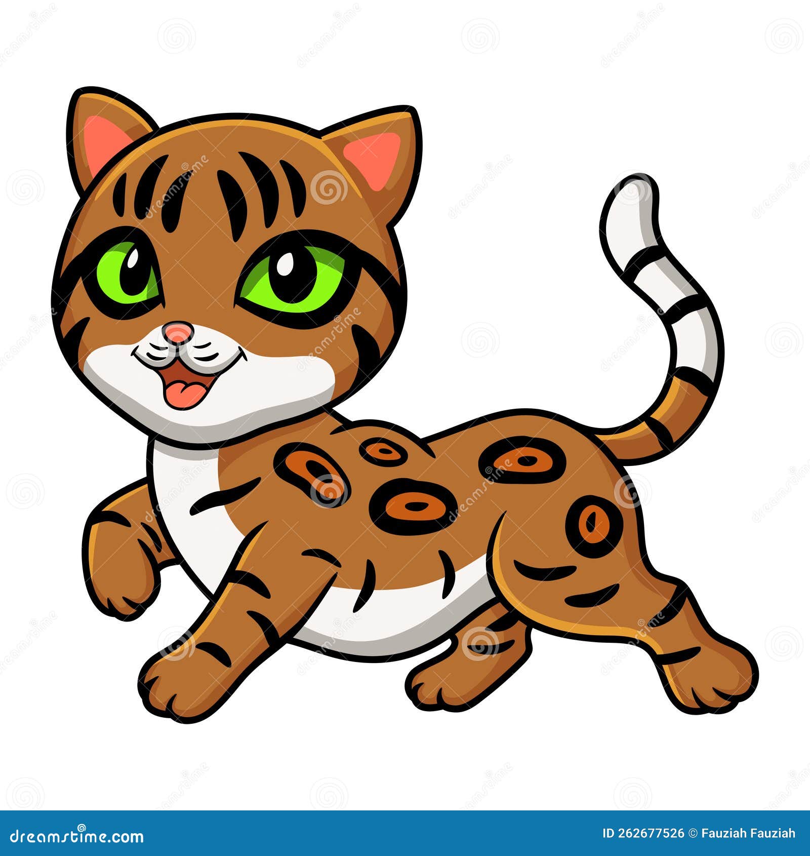 Cute Bengal Cat Cartoon Walking Stock Vector - Illustration of adorable ...