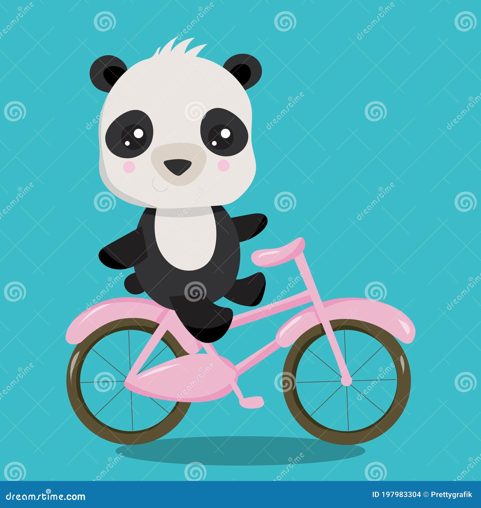 CUTE BICYCLE PANDA 05 stock vector. Illustration of vector - 197983304