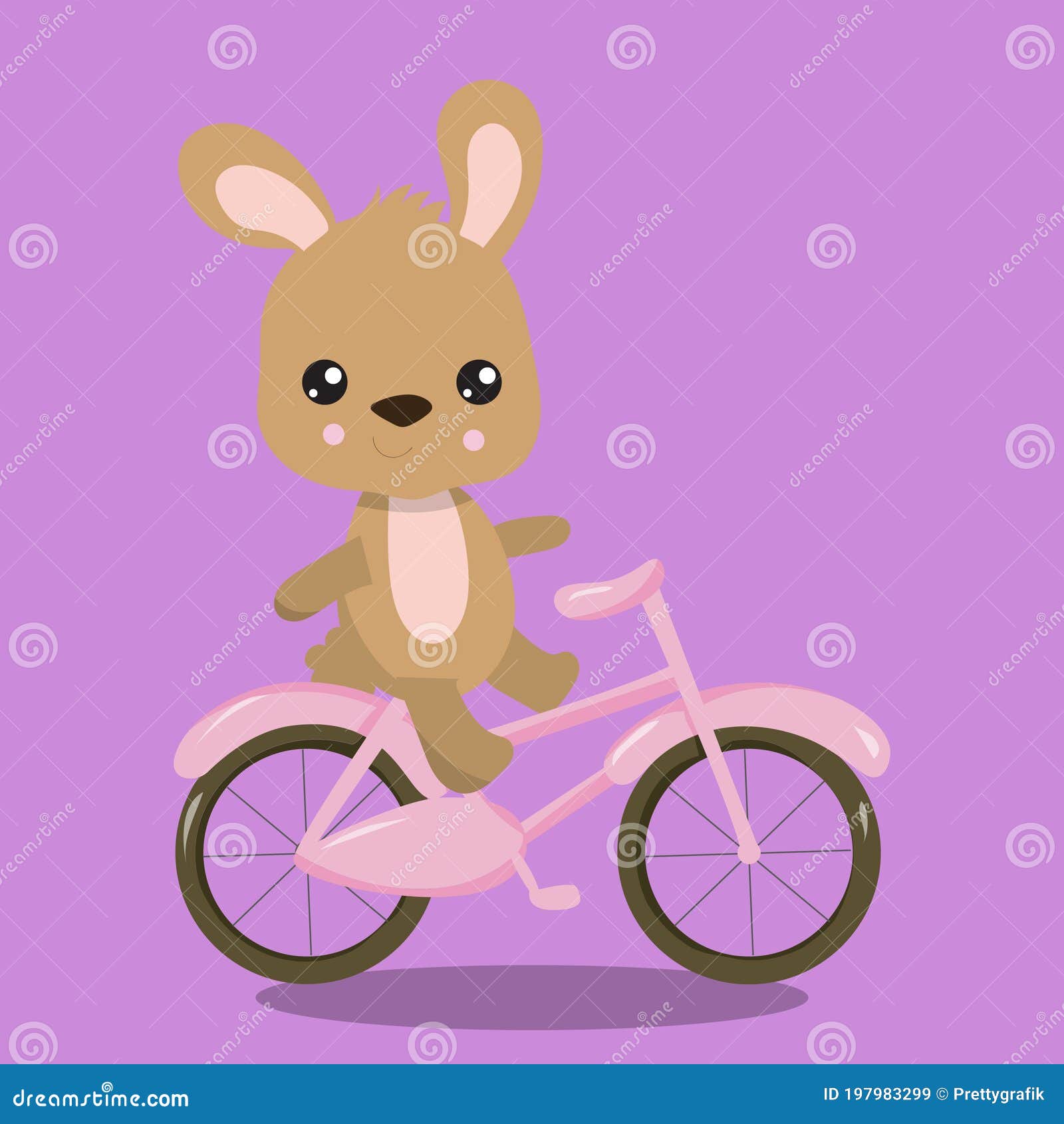 CUTE BICYCLE RABBIT 04 stock vector. Illustration of vector - 197983299