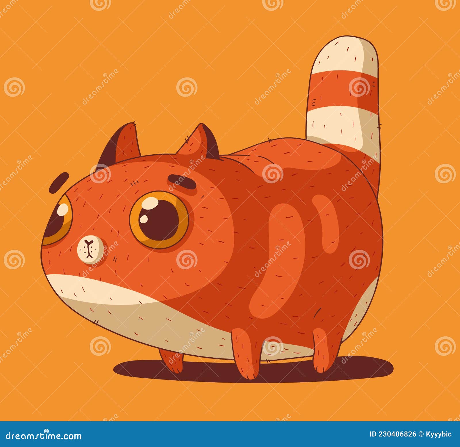 The Ginger Cat Is In Shock Coloring Page Vector Illustration ...