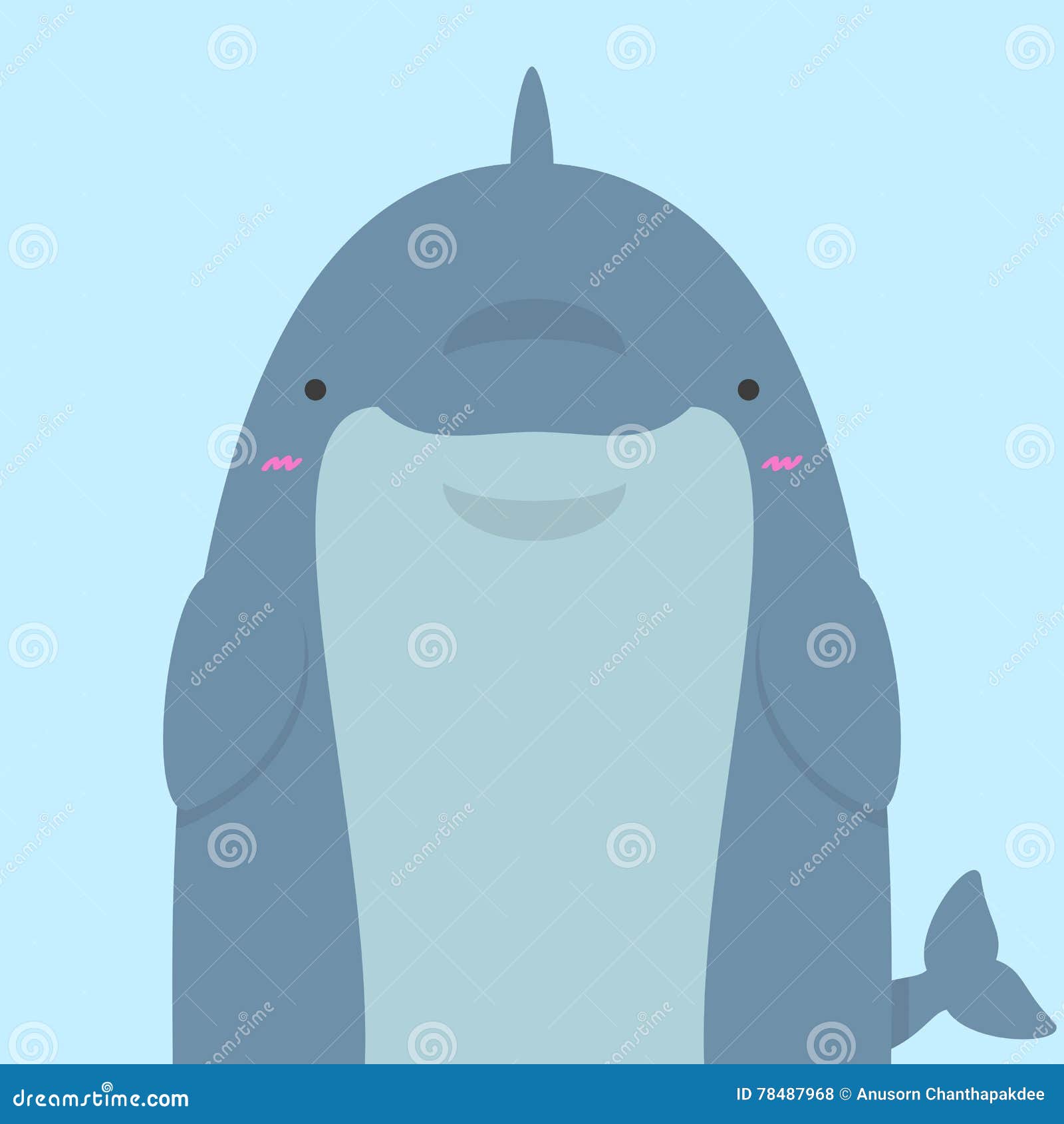 Cute big fat dolphin stock vector. Illustration of aqua - 78487968